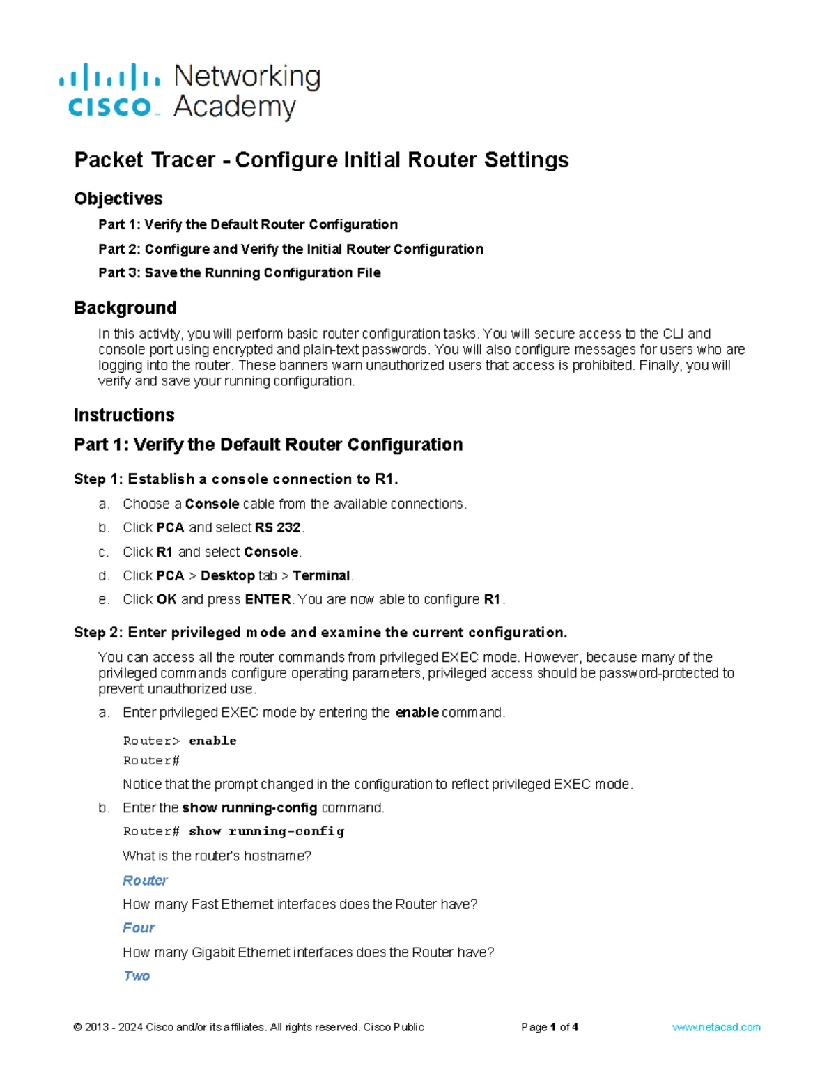10.3.5 Packet Tracer - Default Gateway Troubleshooting Guide - Studocu