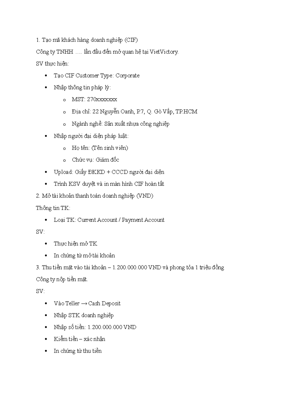 Đề Tổng Hợp Bài Tập Tài Chính (CIF) - Công Ty TNHH - Studocu