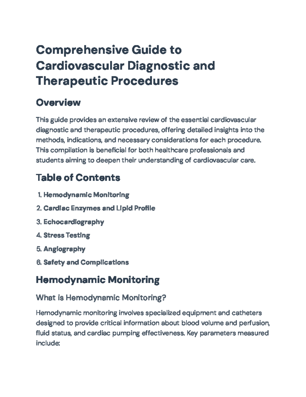Comprehensive Guide to Cardiovascular Diagnostics & Therapies ...