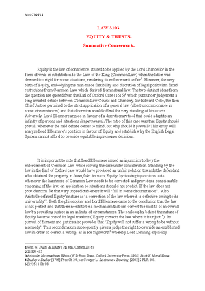 Equity and Trusts Exam paper May 2020 - SCHOOL OF LAW MIDDLESEX ...