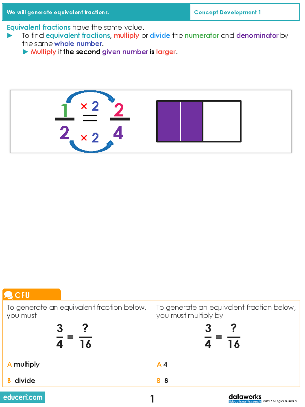 Generate Equivalent Fractions (4.NF.1) [675] Student 06292023 - We will ...