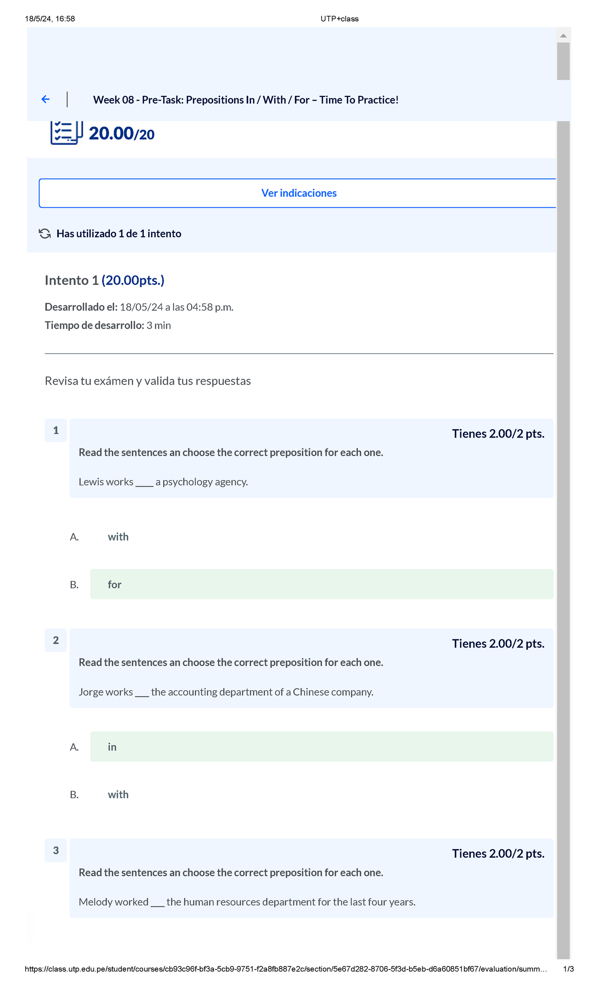 Week 08 - Pre-Task: Mastering Prepositions In, With, and For - Studocu