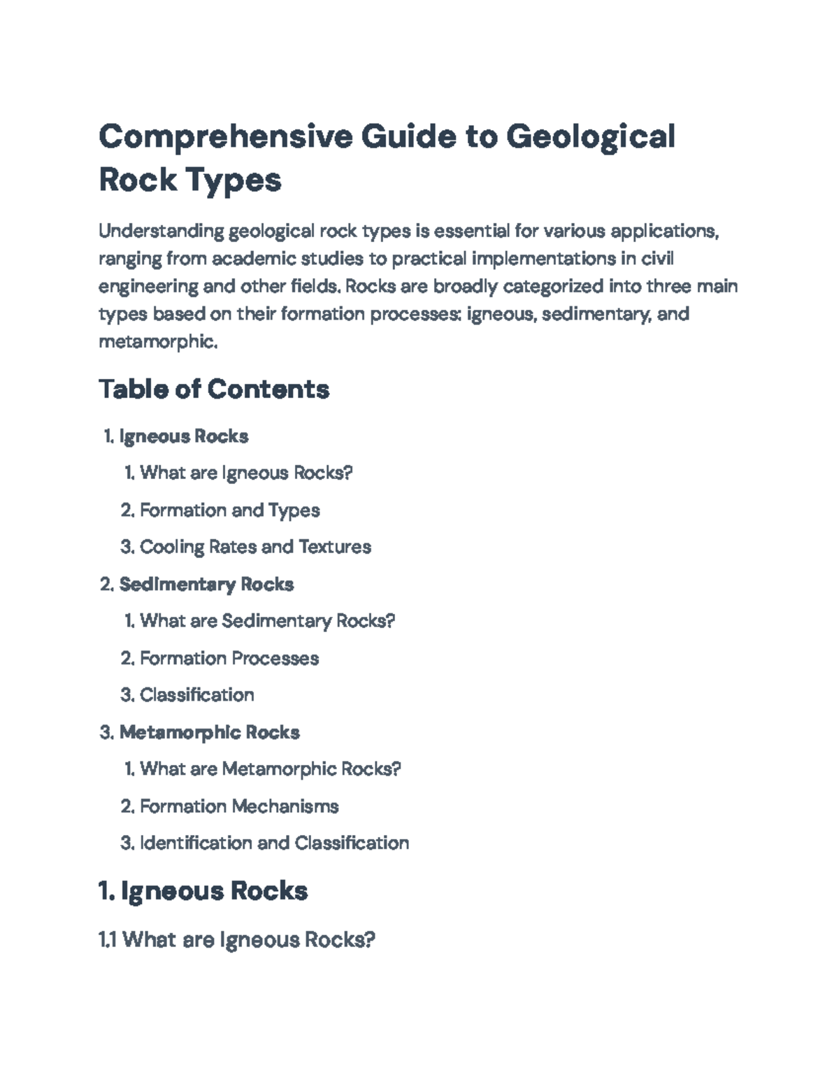 Comprehensive Guide to Geological Rock Types for Geology Studies ...