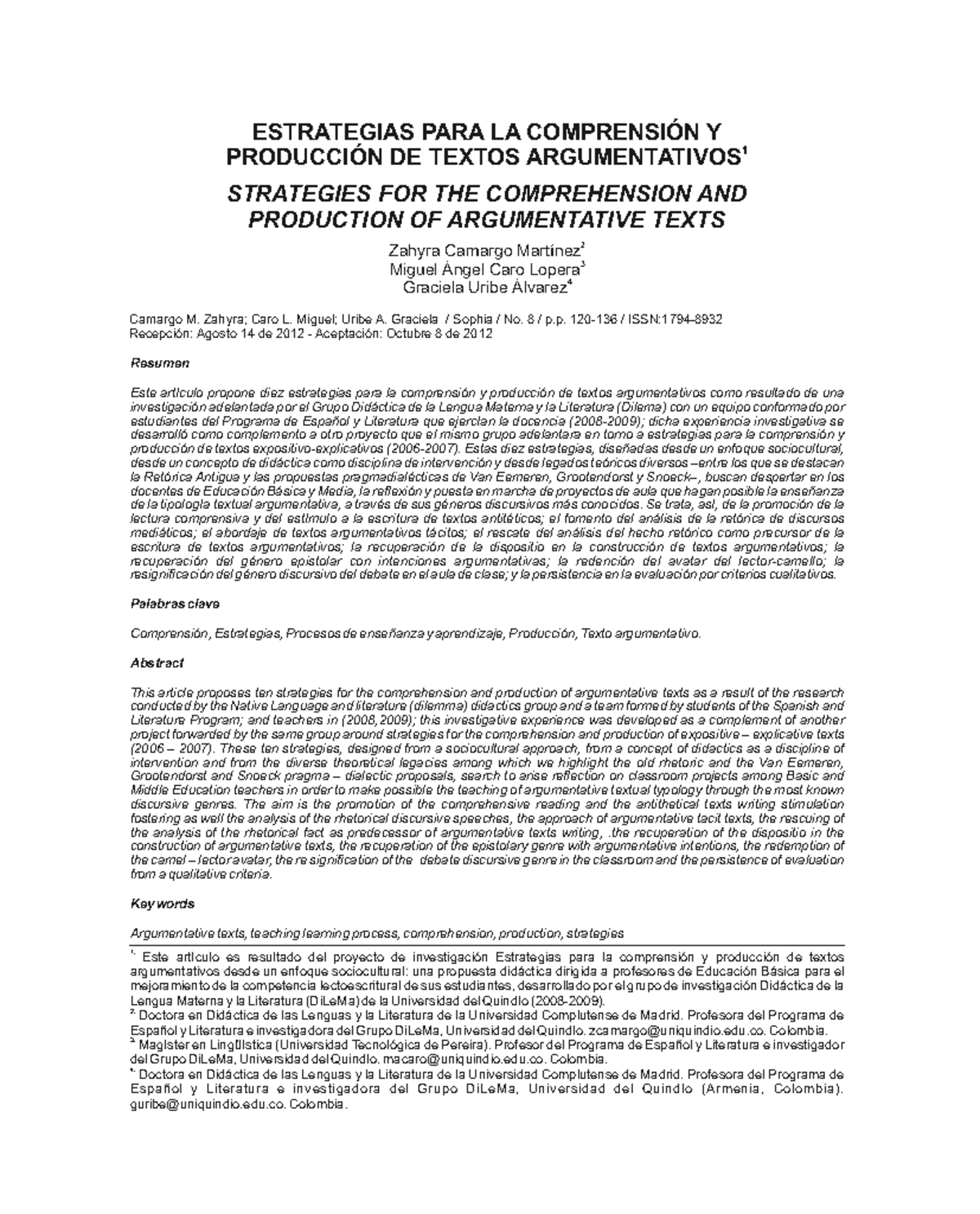 Estrategias para la Comprensión y Producción de Textos Argumentativos ...