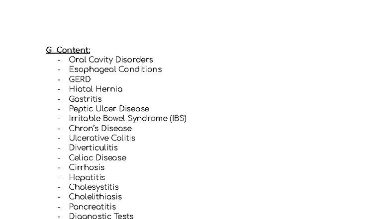GI EXAM 2 - Comprehensive Study Guide on Gastrointestinal Disorders ...