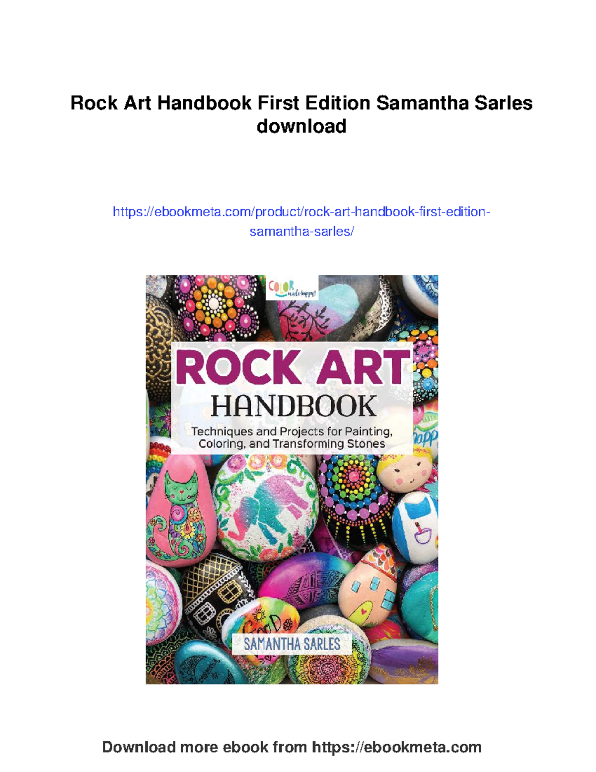 Rock art handbook techniques and projects by Samantha Sarles - Studocu
