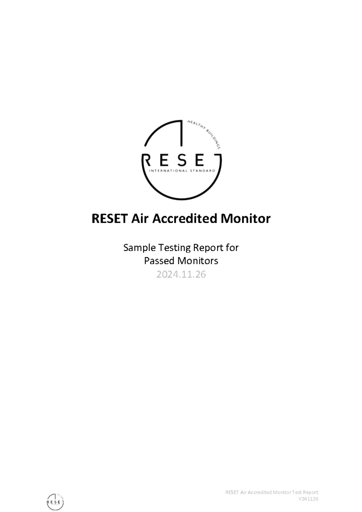 RESET Air Accredited Monitor Testing Report V241126: Results & Analysis ...