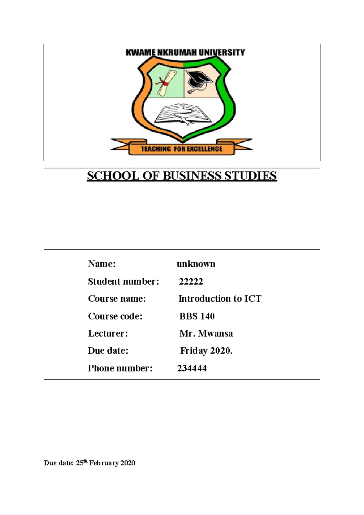 ICT TEST - BBS 140: Key Concepts and Storage Media Overview - Studocu