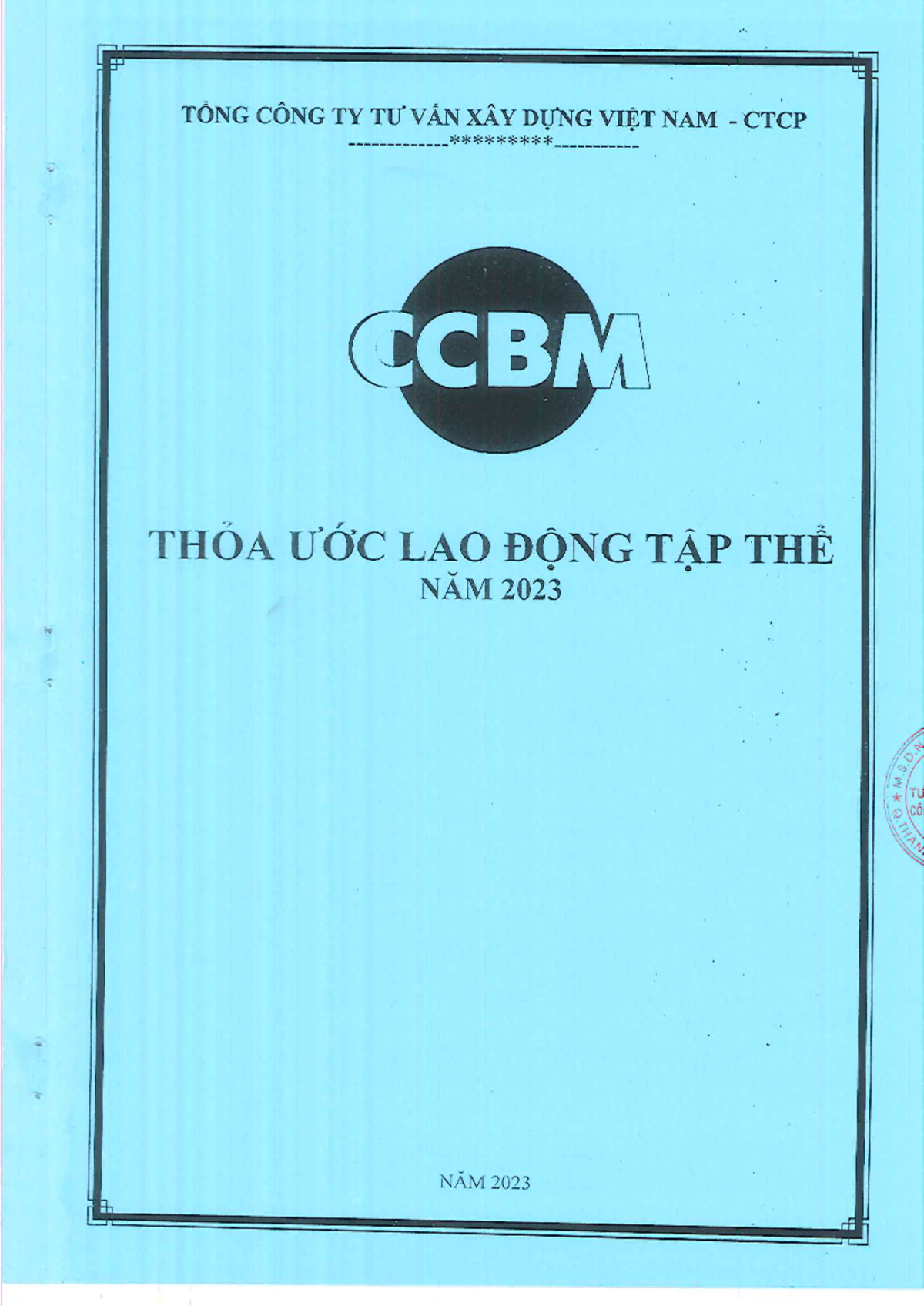 CCBM- Thỏa ước lao động tập thể ký ngày 14 - TONG CÔNG TY TU VAN XAY ...