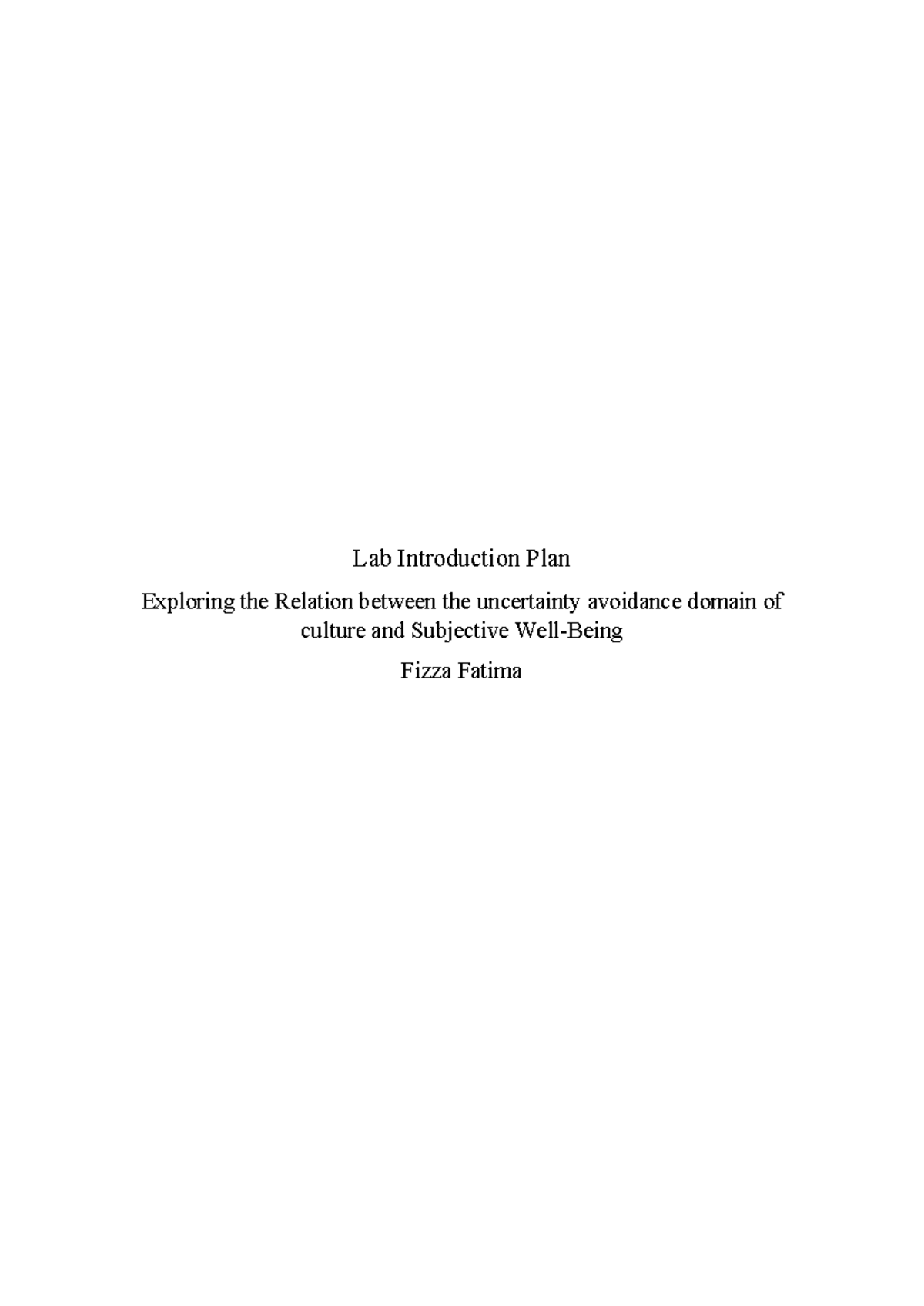 lab report introduction - Lab Introduction Plan Exploring the Relation ...