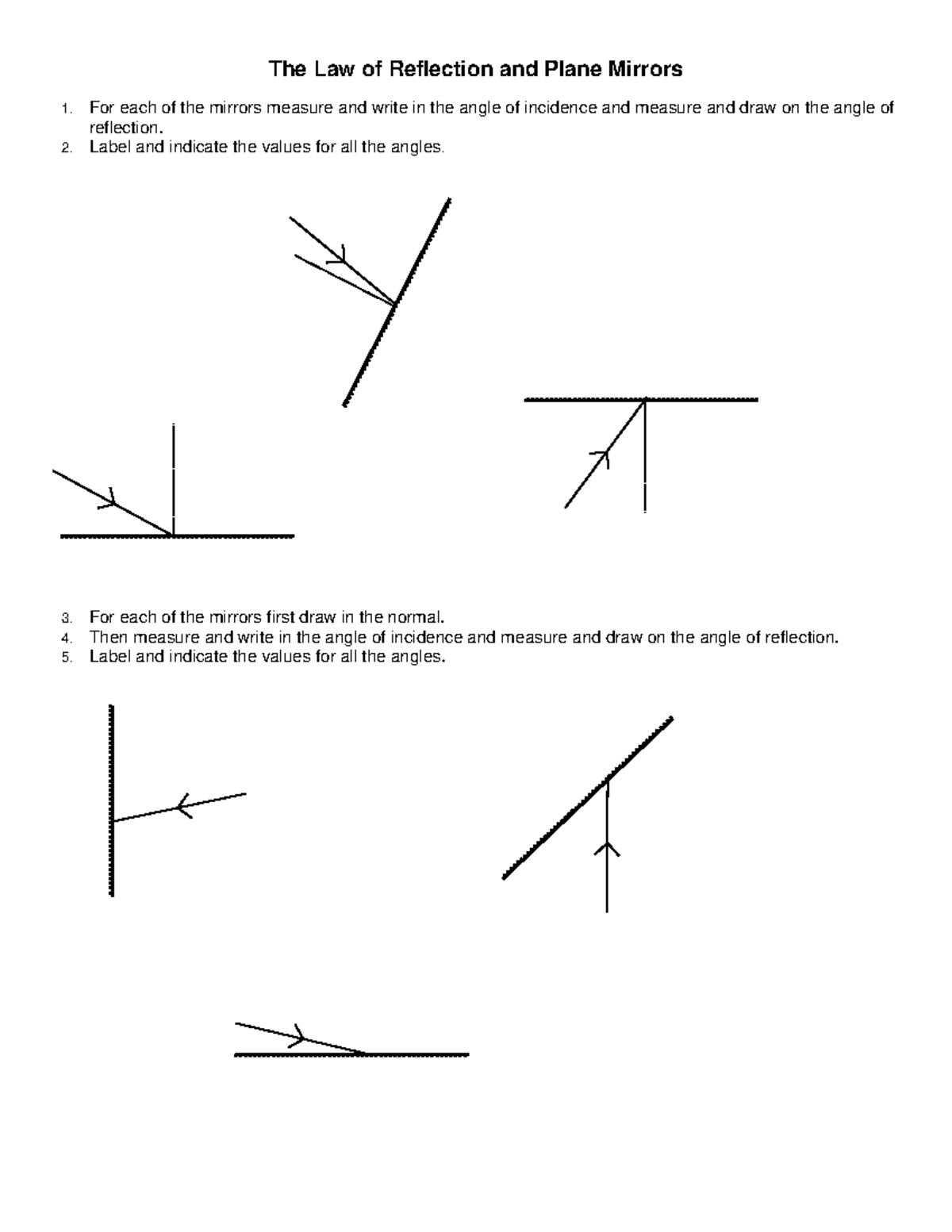 2L The Law of Reflection & Plane Mirrors: Angles & Measurements Guide ...
