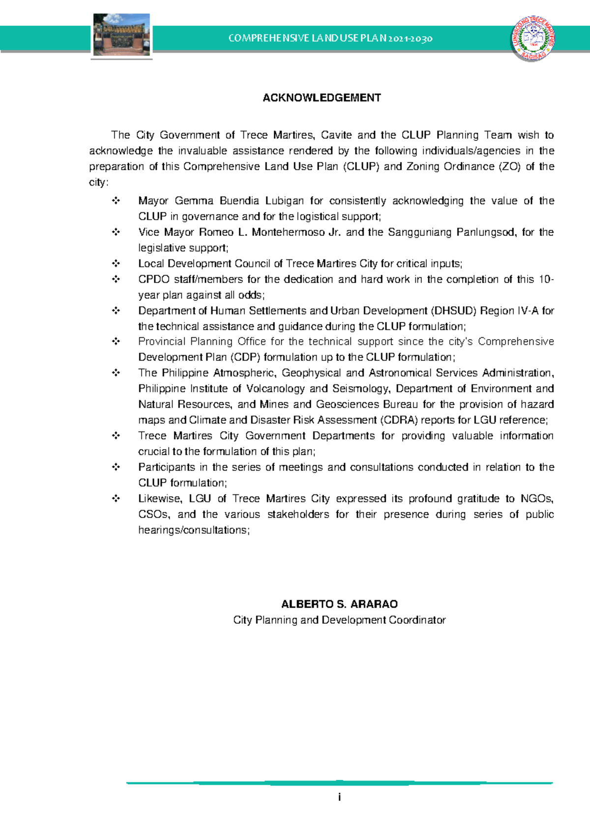 Comprehensive Land Use Plan (CLUP) 2021-2030 for Trece Martires City ...