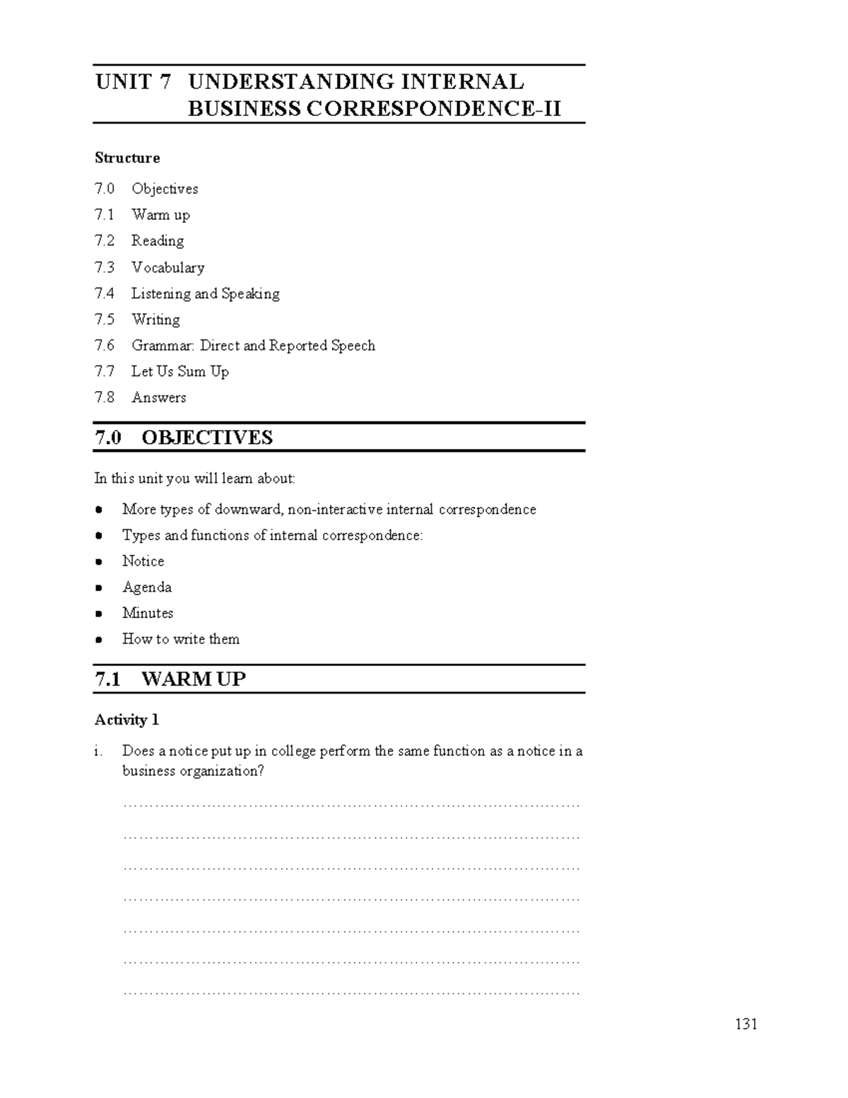 Unit 7: Understanding Internal Business Structures and Correspondence ...