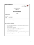 ICT2622 - Unisa - Object-Oriented Analysis - Studocu