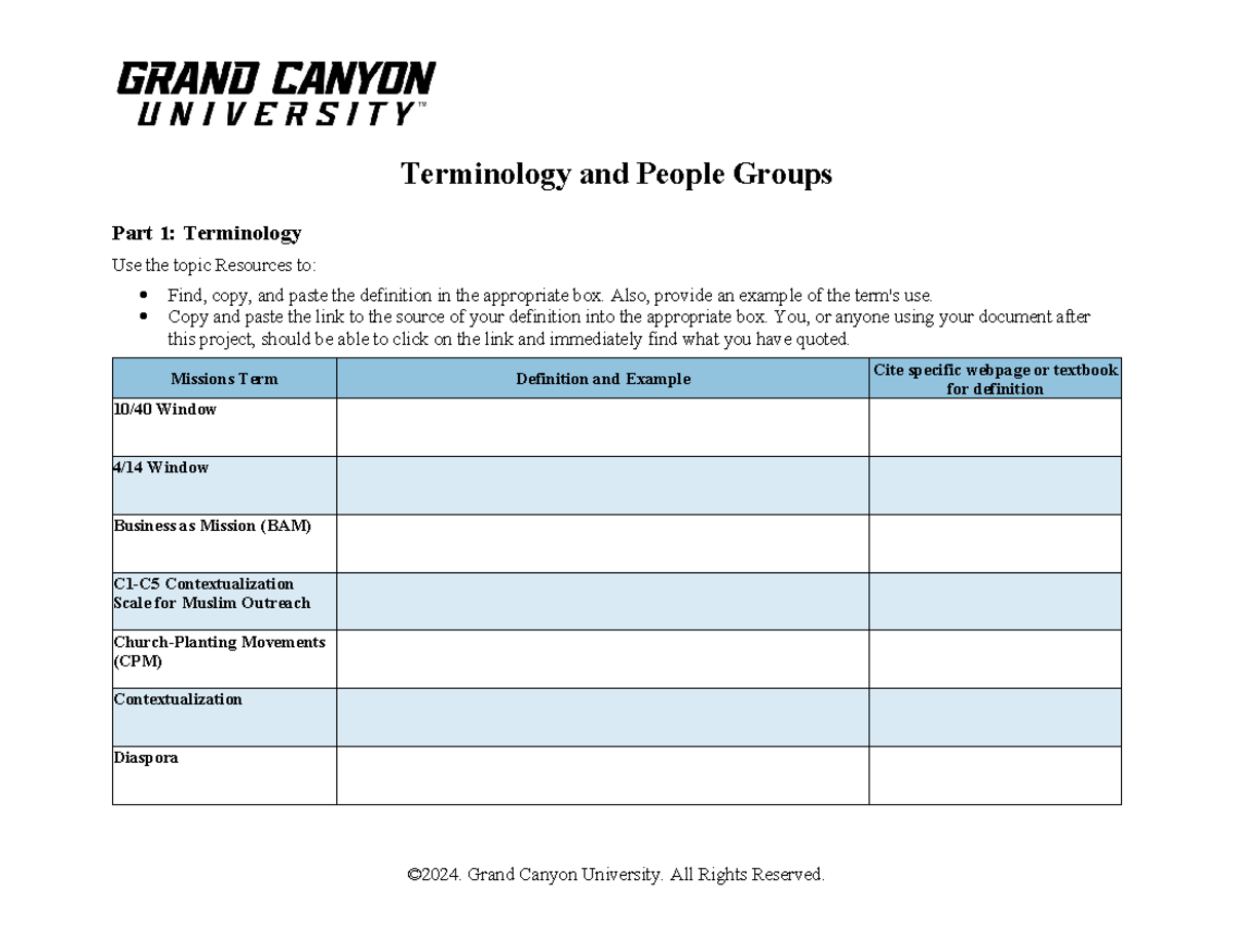 INT 310 RS T1: Terminology and Comparison of People Groups - Studocu