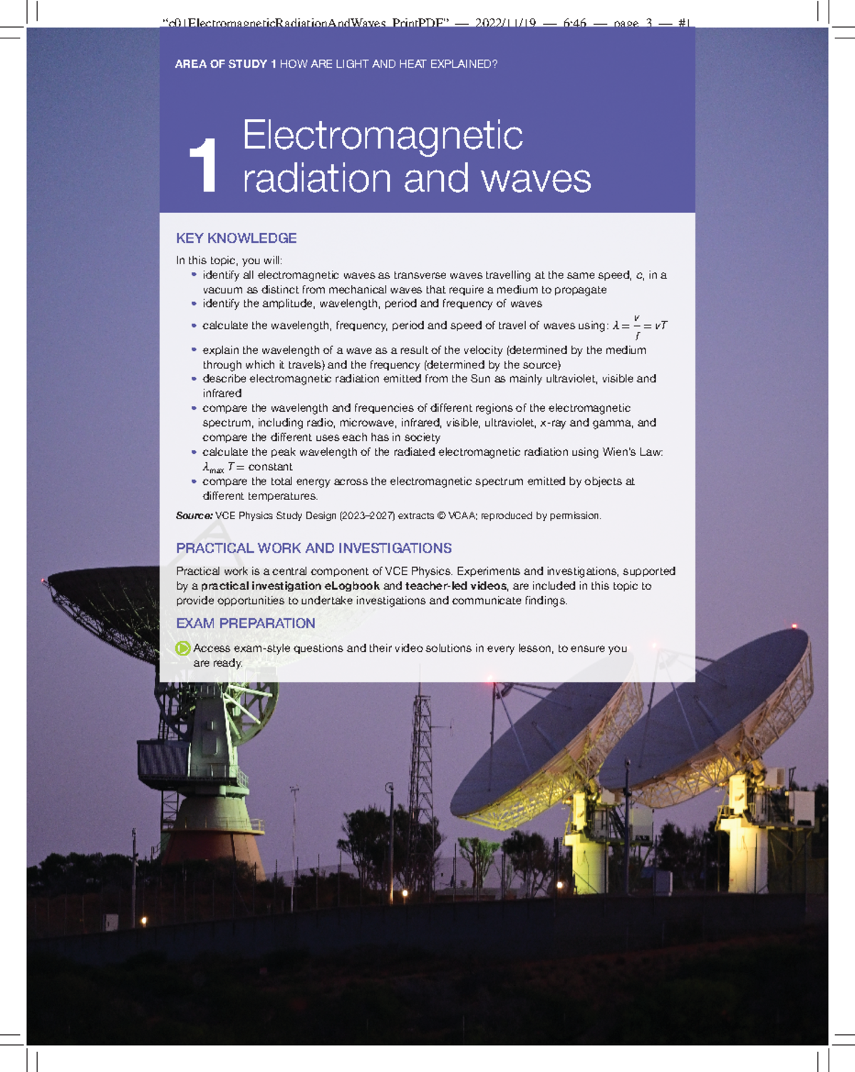 Chapter 1 - Electromagnetic Waves and Radiation in VCE Physics - Studocu