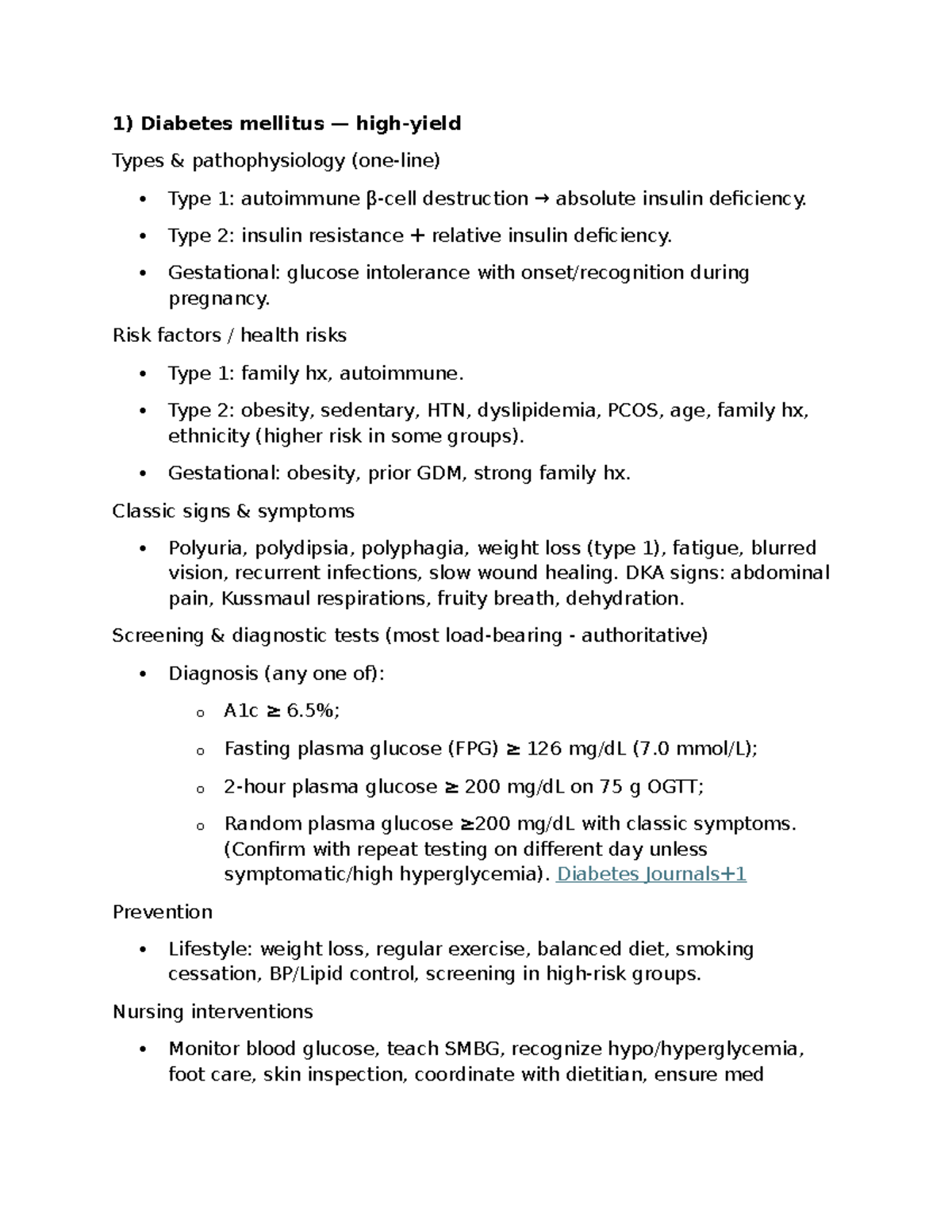 Blueprint for Final Med-Surg Exam: Diabetes, GI Disorders, and More ...