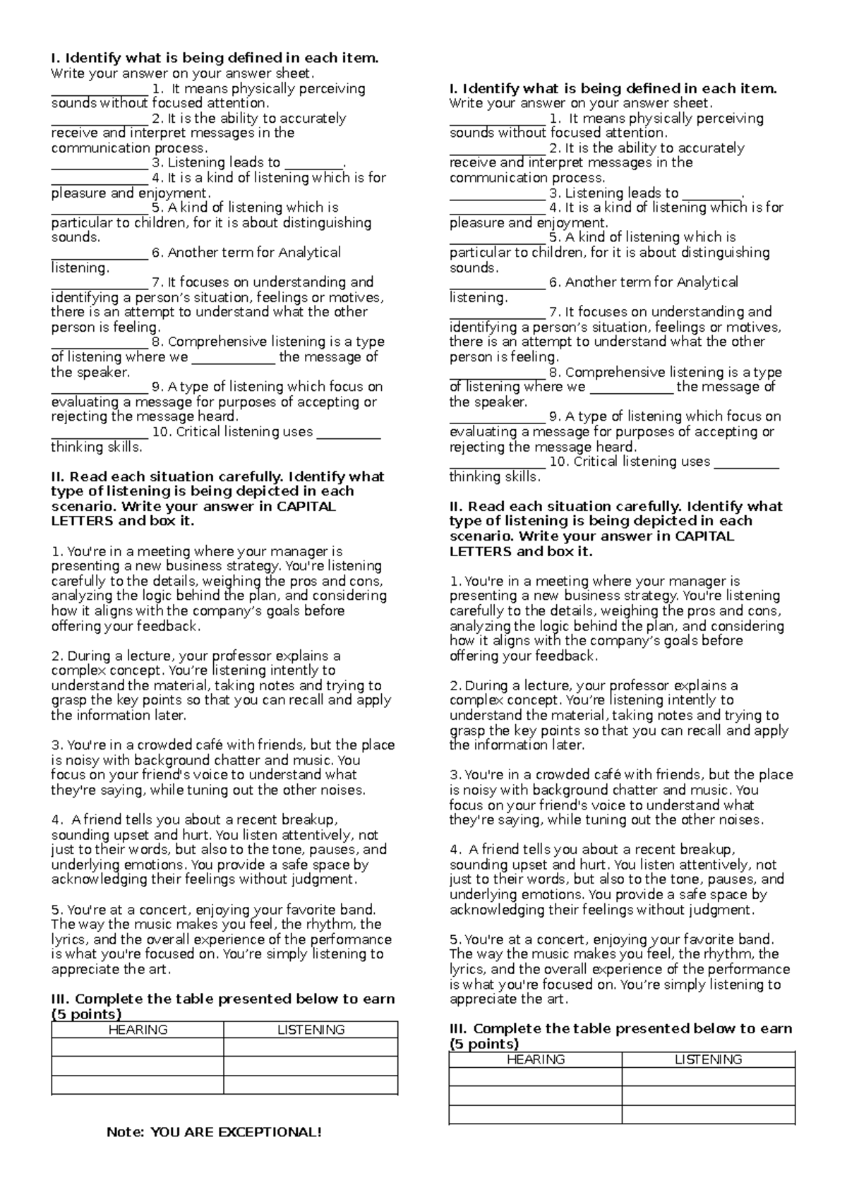 Quiz#2- Q1 - A short quiz - I. Identify what is being defined in each ...