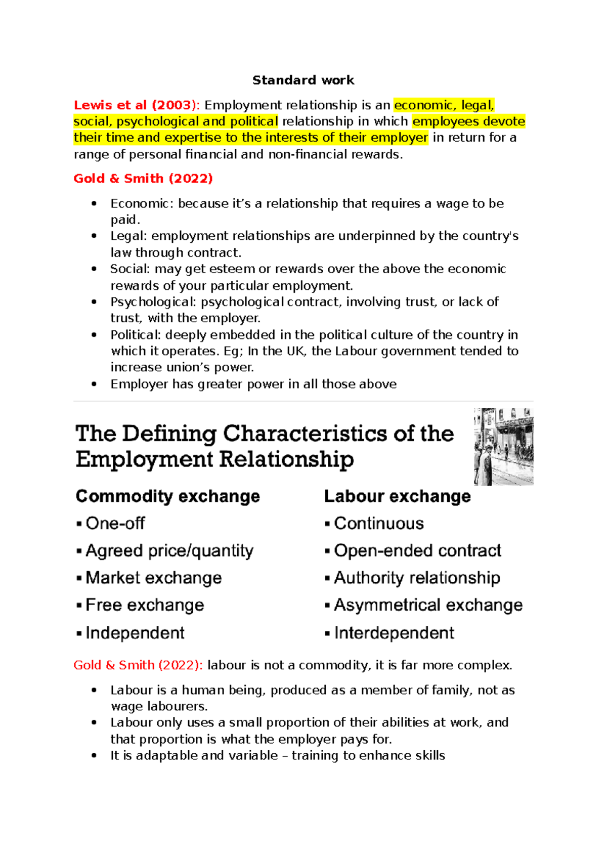 Standard and non standard work - Standard work Lewis et al (2003 ...