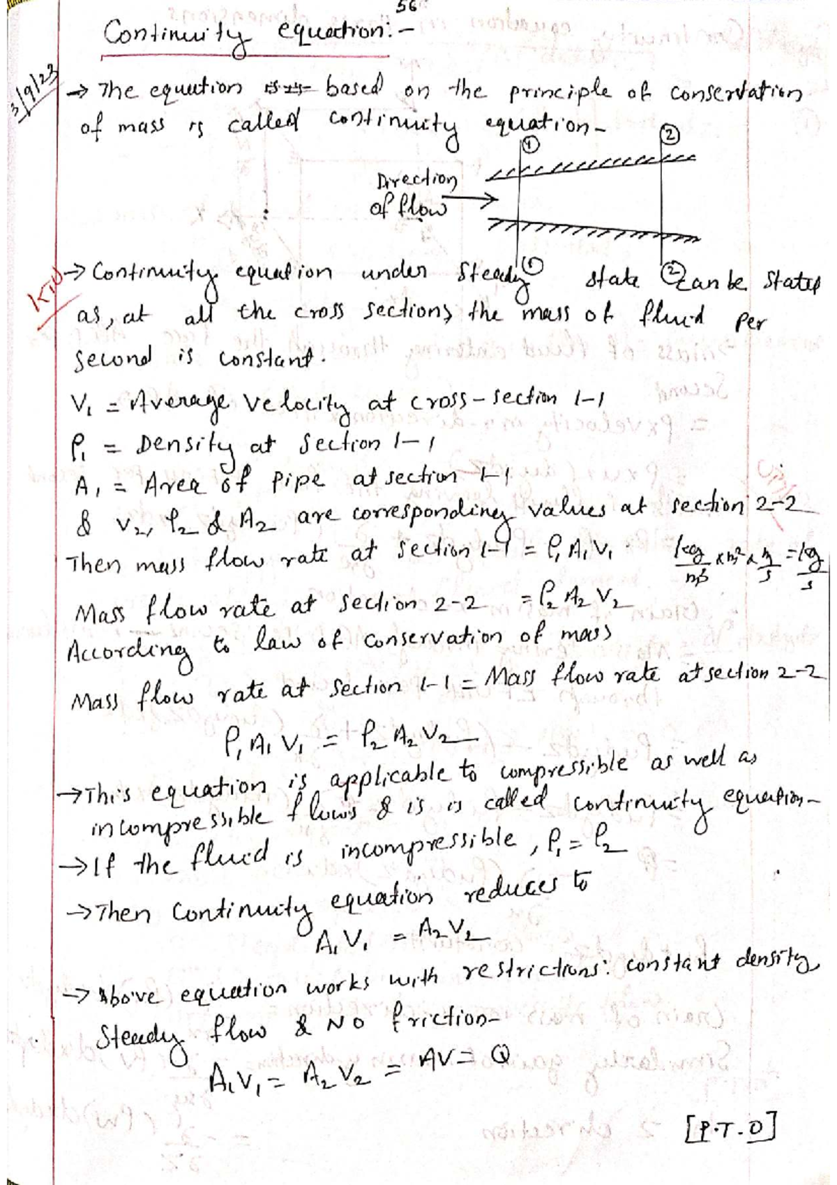 Fluid Mechanics (DOC-20251205-WA0043): Continuity Equation Explained ...