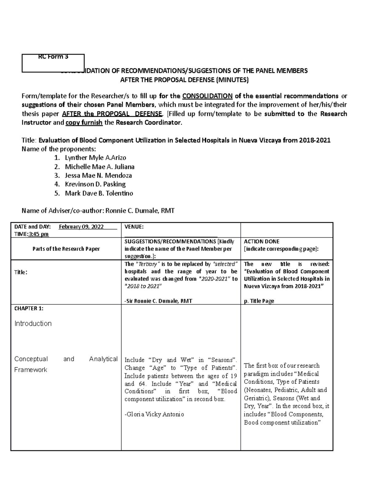 FORM-3- Consolidation-OF- Comments- After- Proposal- Defense (Lynther ...