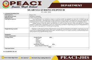 Sample of Science Club Action Plan (SY 2024-2025) - Department of ...