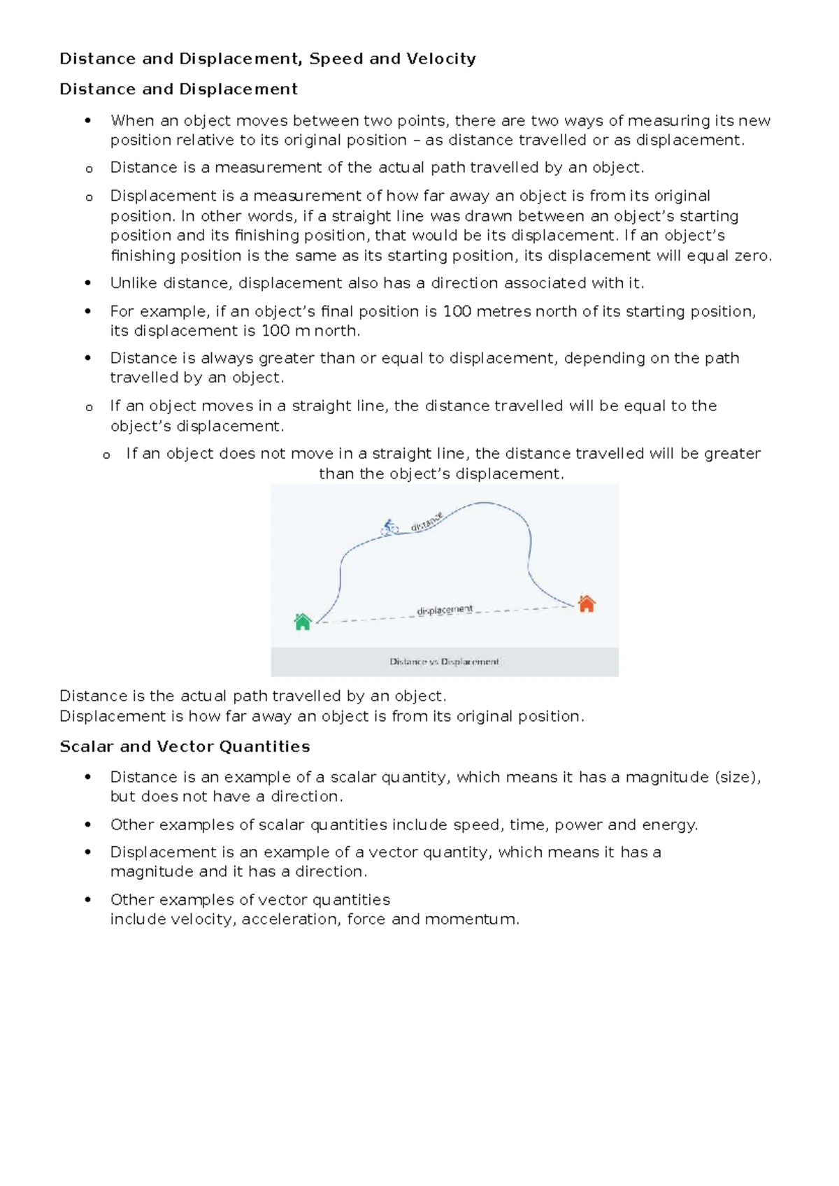 Physics - Distance-Time and Displacement-Time Graphs Explained - Studocu