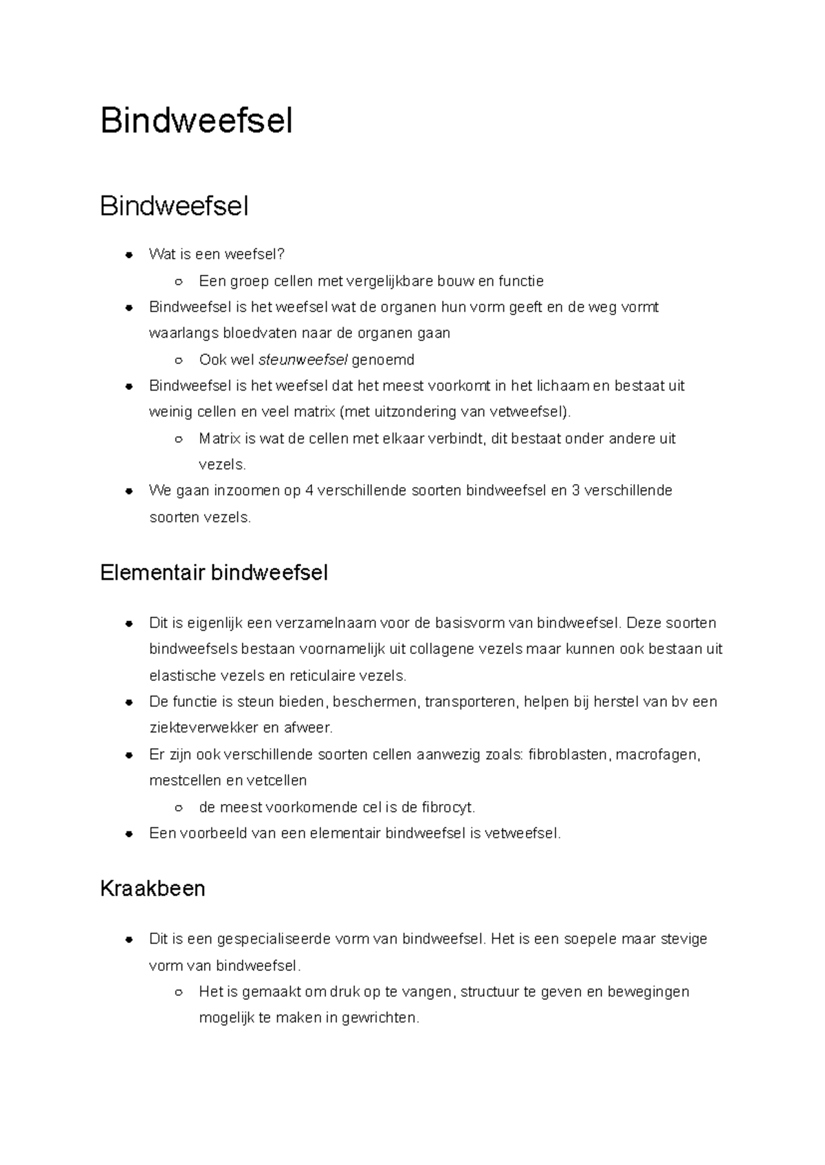 Bindweefsel Soorten: Een Overzicht van Functies en Kenmerken - Studeersnel