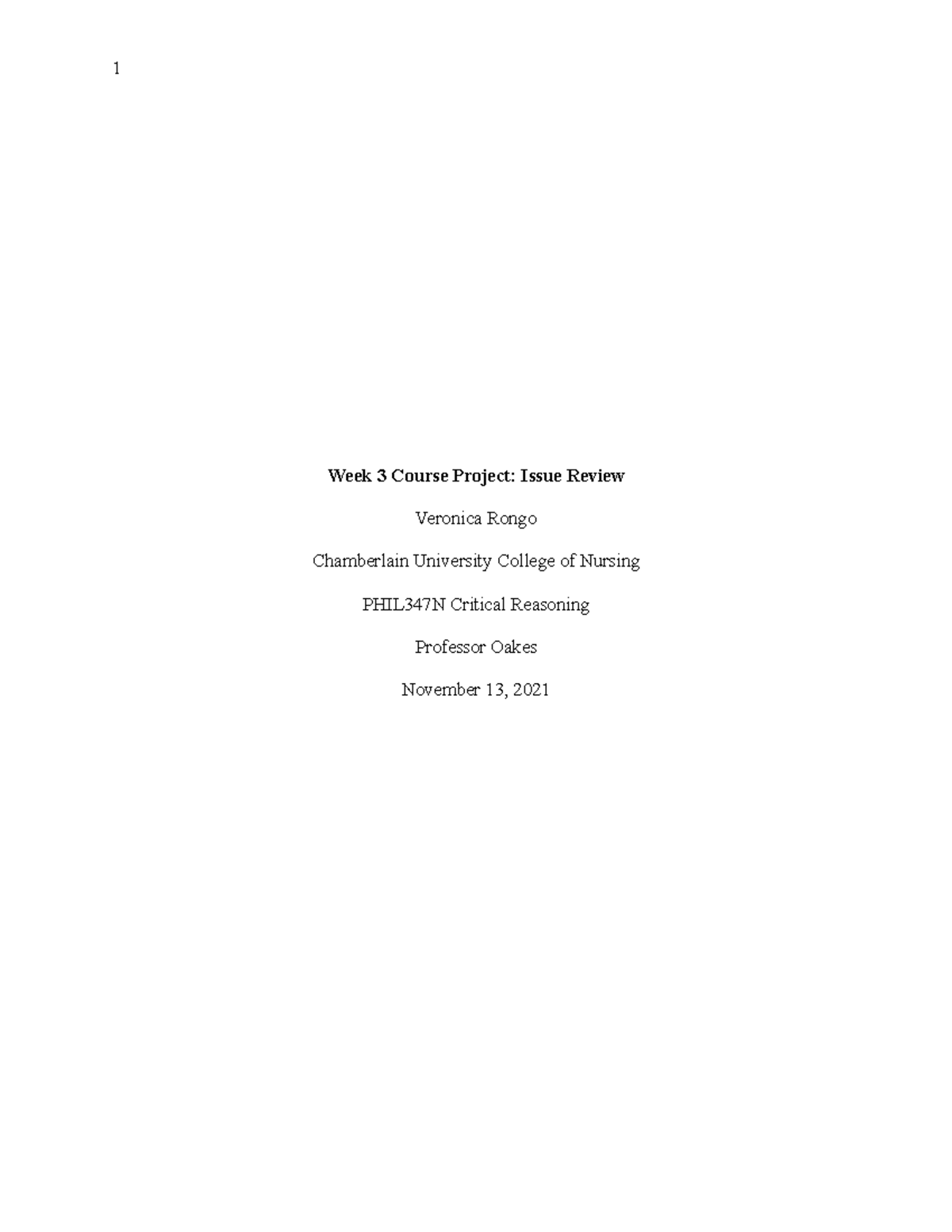 PHIL347 WK3 Course Project - Week 3 Course Project: Issue Review ...