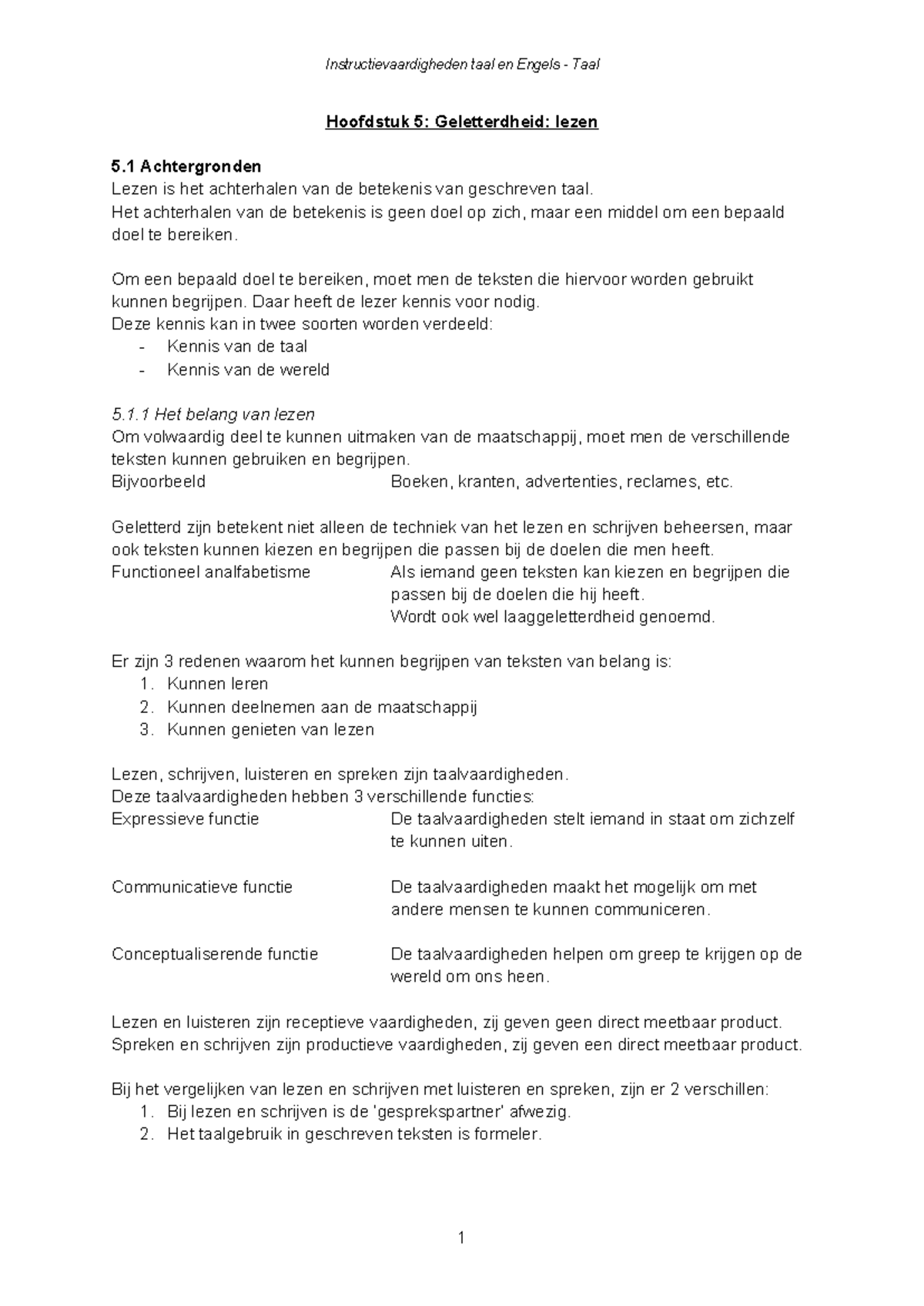 Instructievaardigheden Taal en Engels - Geletterdheid: Lezen - Studeersnel