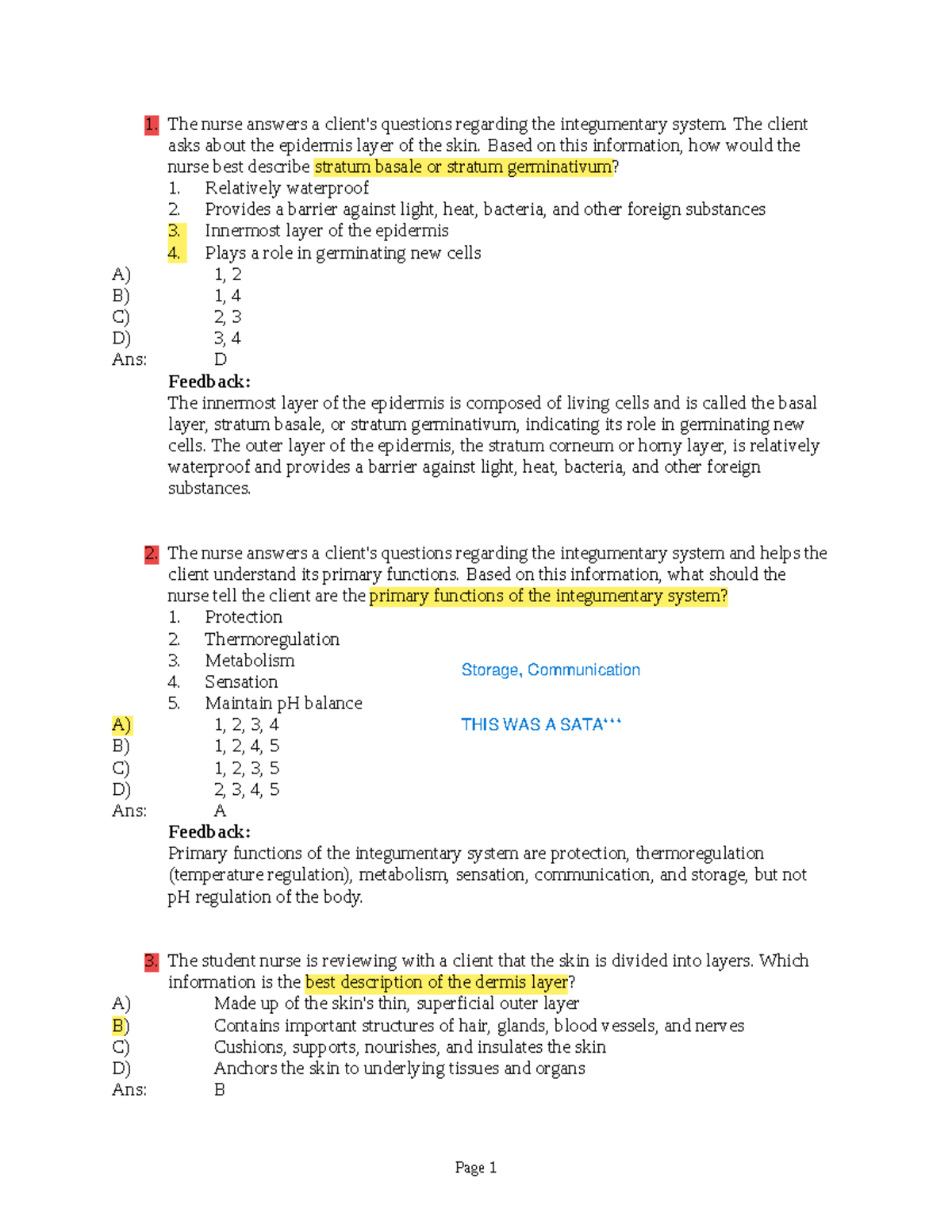 Chapter 16: Integumentary System Overview & Key Concepts - Studocu