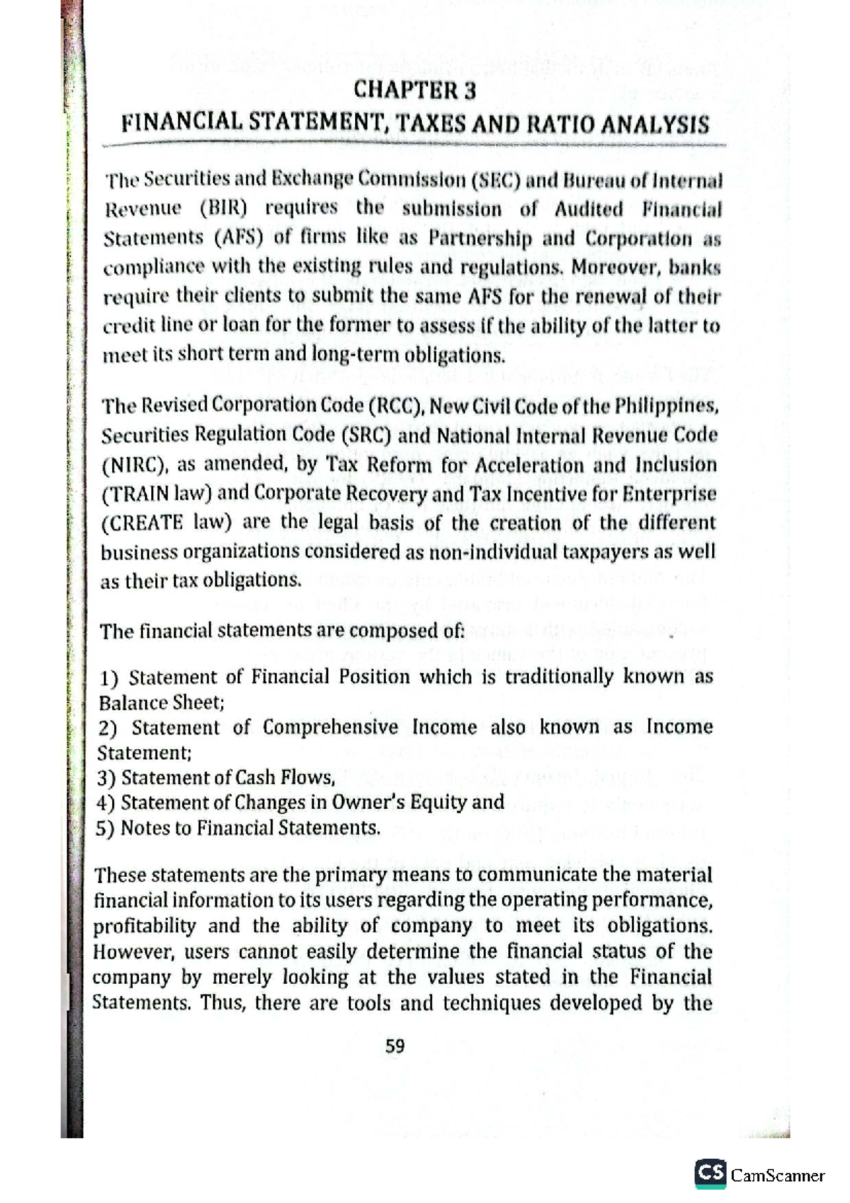 CHAPTER 3: FINANCIAL STATEMENTS, TAXES & RATIO ANALYSIS (FIN 101) - Studocu