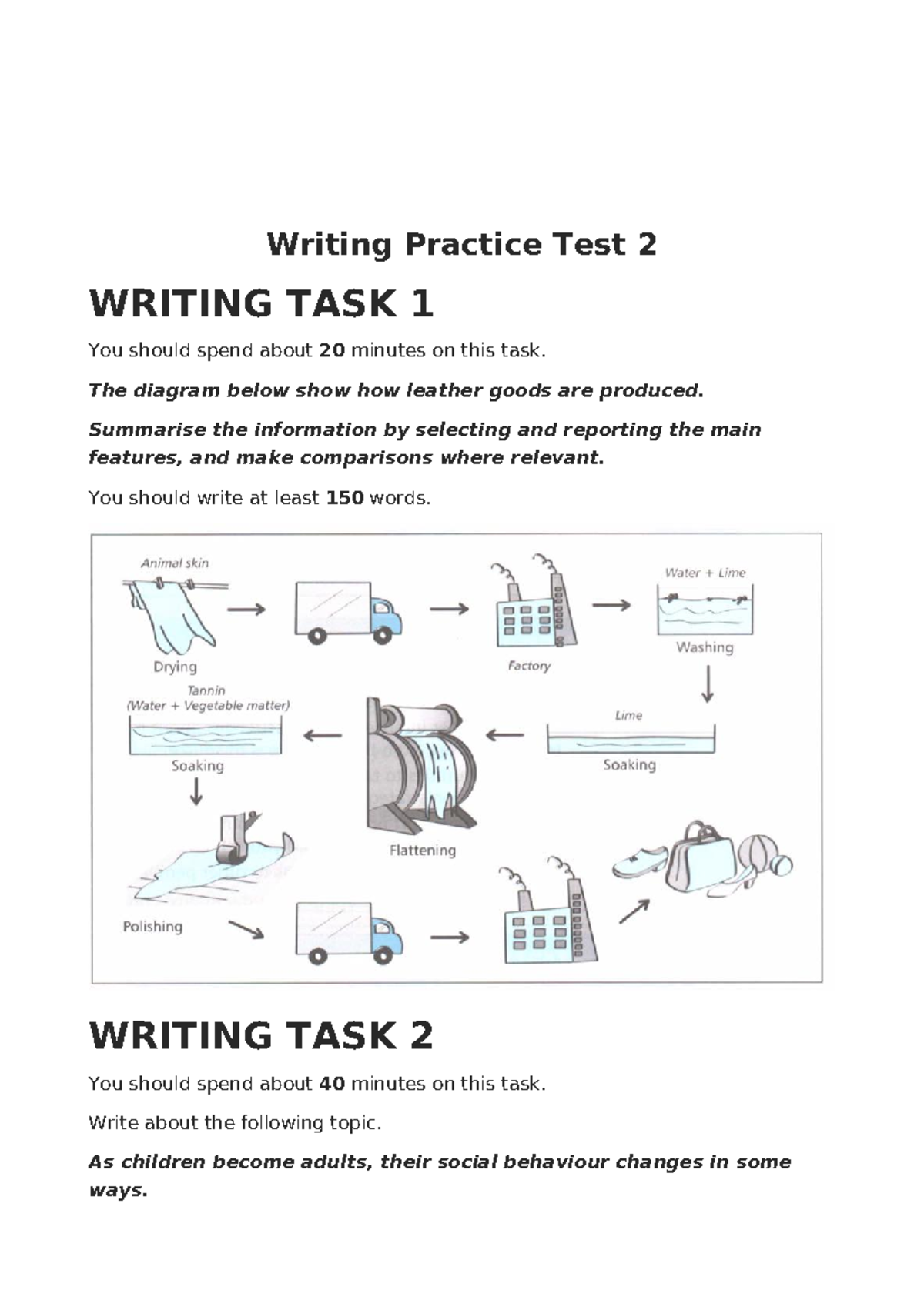 IELTS Writing Practice Test 2: Model Answers for Tasks 1 & 2 - Studocu