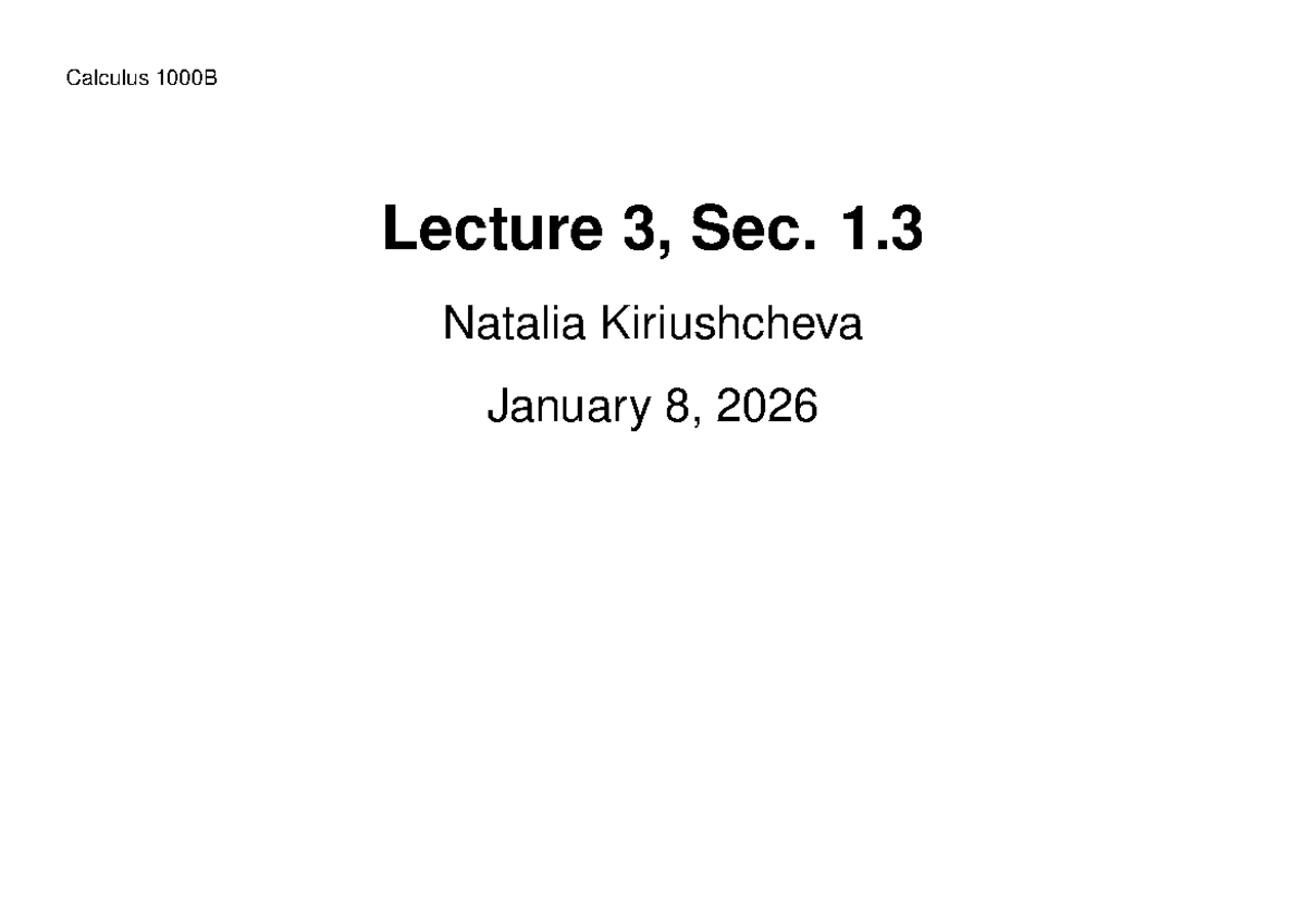 Calculus 2 Lecture 3, Sec. 1.3: Trigonometric Functions & Identities ...
