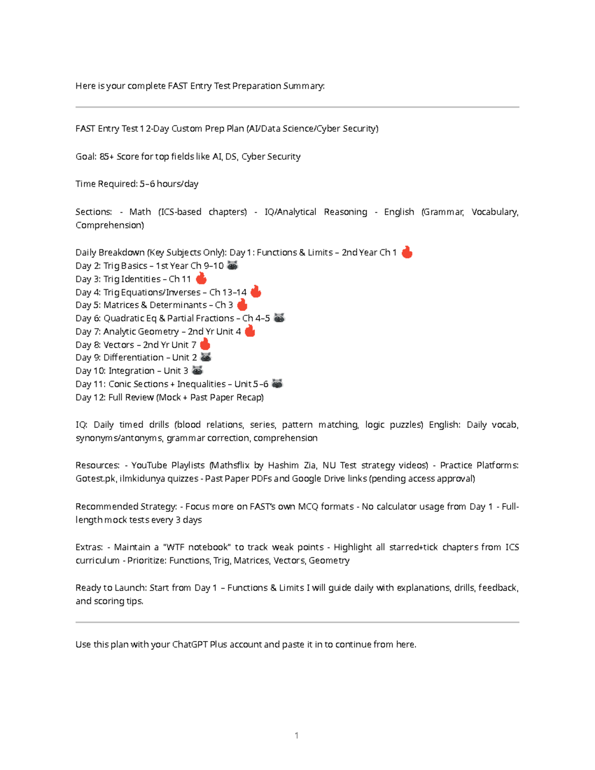FAST Entry Test Prep Plan: Comprehensive Study Guide for AI, DS, Cyber ...