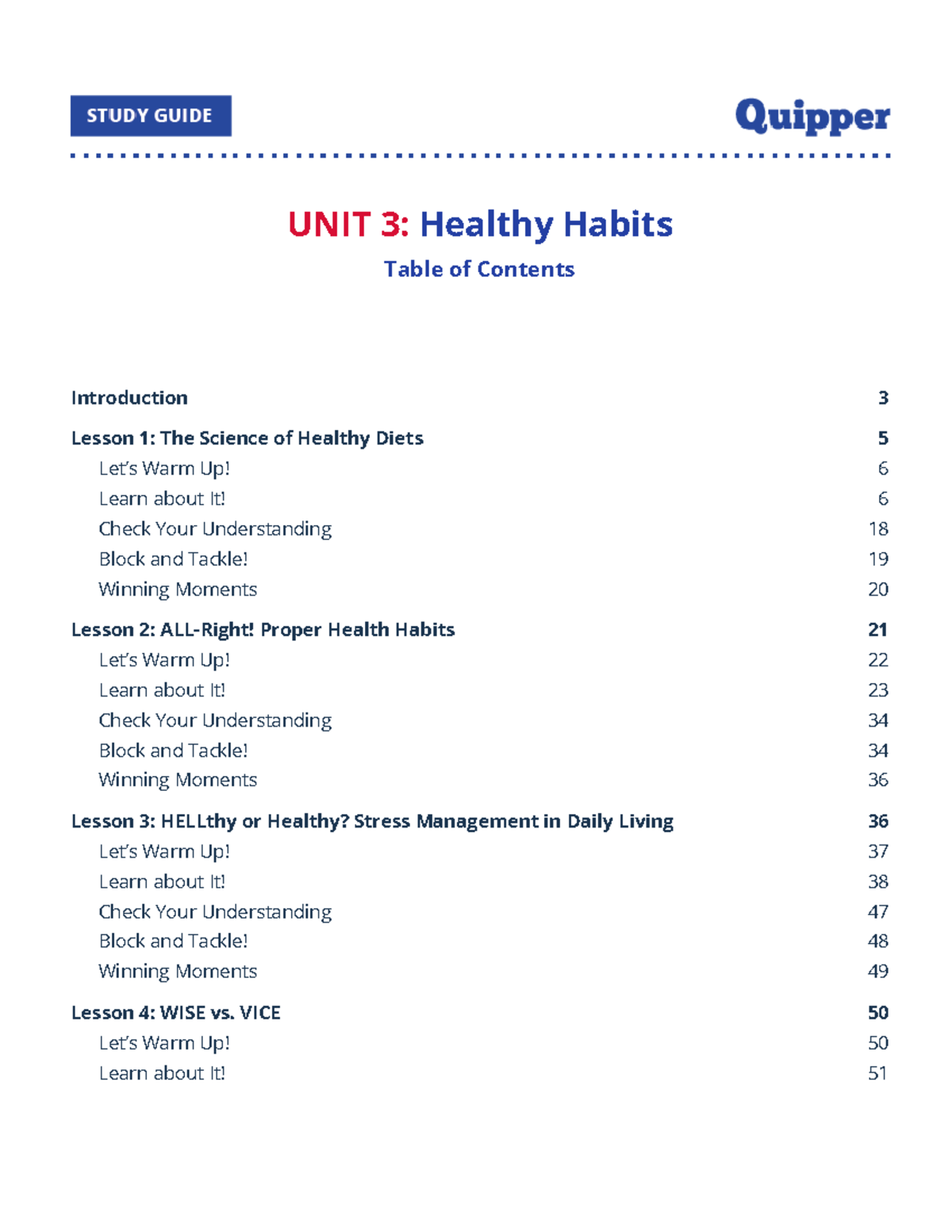 Unit 3 Healthy Habits Overview - LTUR Course Notes - Studocu