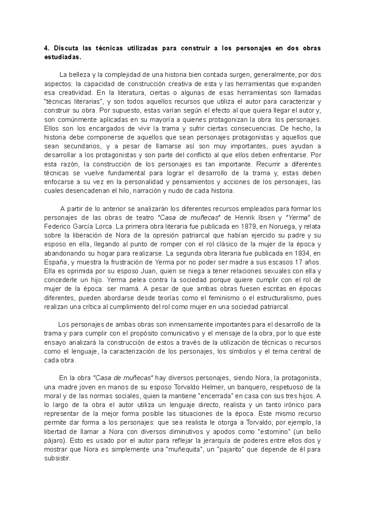 4. Análisis de Técnicas de Construcción de Personajes en Ibsen y Lorca ...