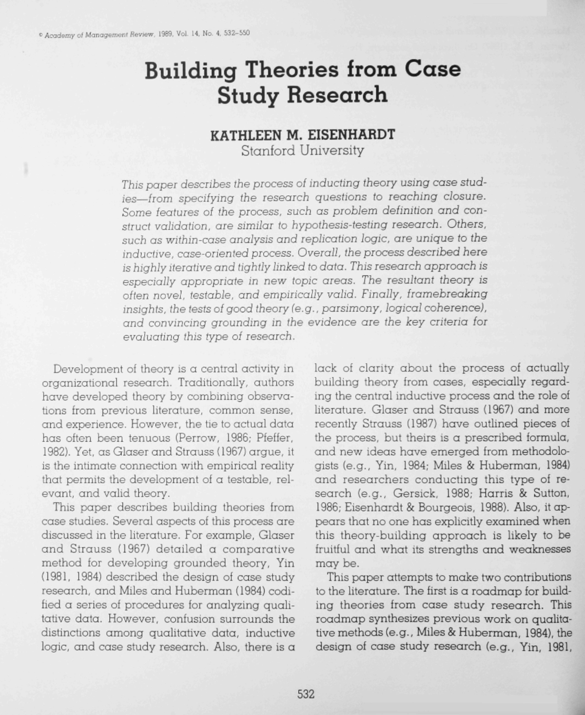 Building Theories from Case Study Research: Insights & Process Overview ...