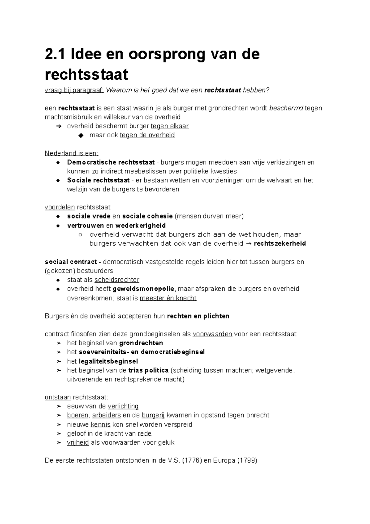 Maatschappijleer H2: De Grondslagen van de Rechtsstaat en Grondrechten ...