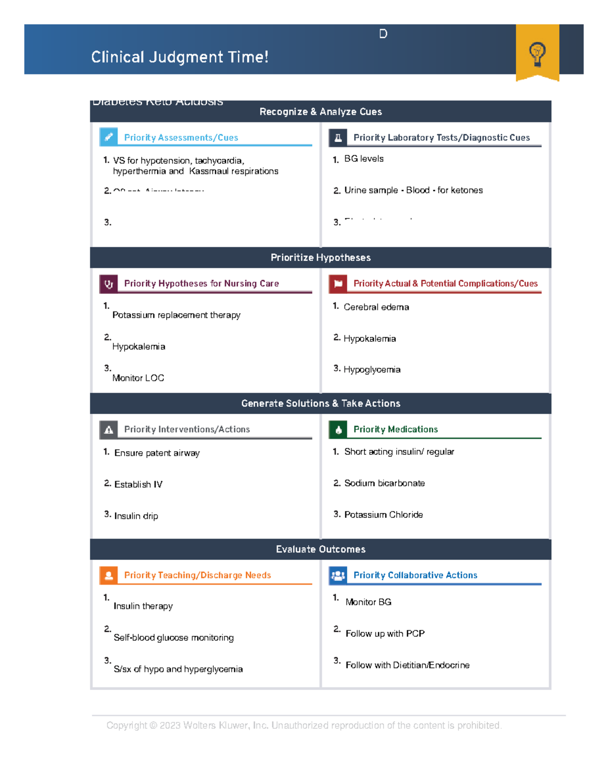 DKA - DKA - Clinical Judgment Time!Clinical Judgment Time! Recognize ...