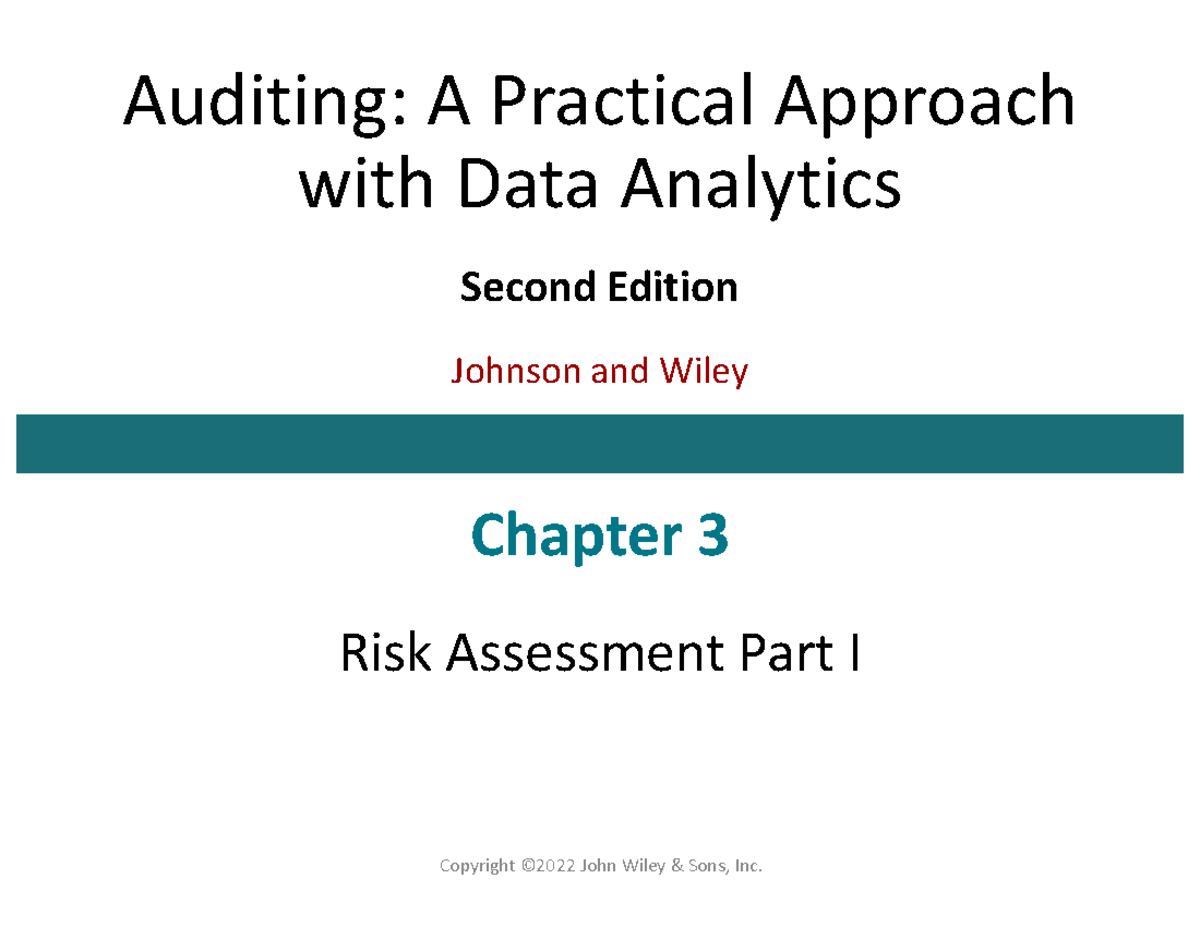 Chapter 3 Power Point - Auditing: A Practical Approach with Data ...