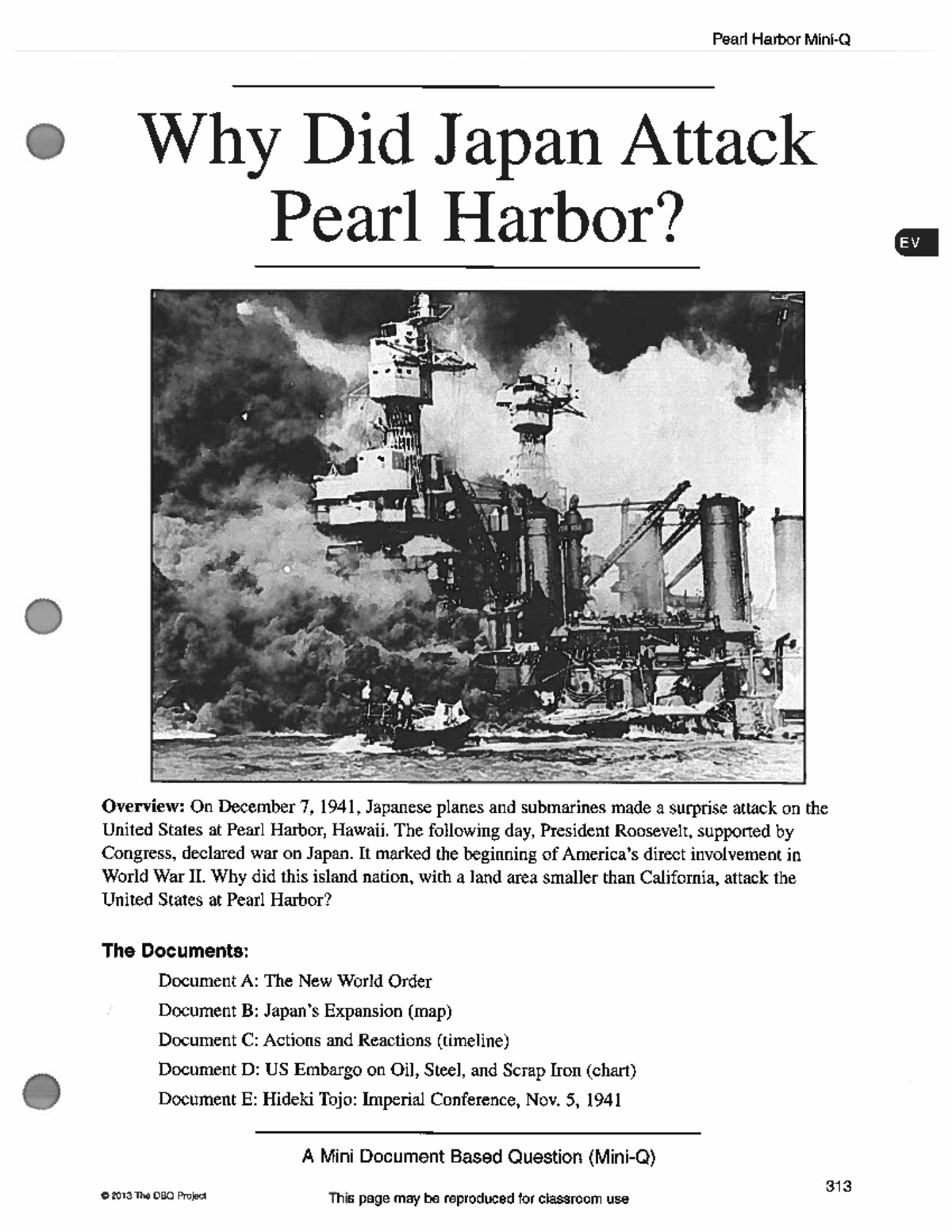 US History DBQ: Analyzing Japan's Attack on Pearl Harbor - Studocu