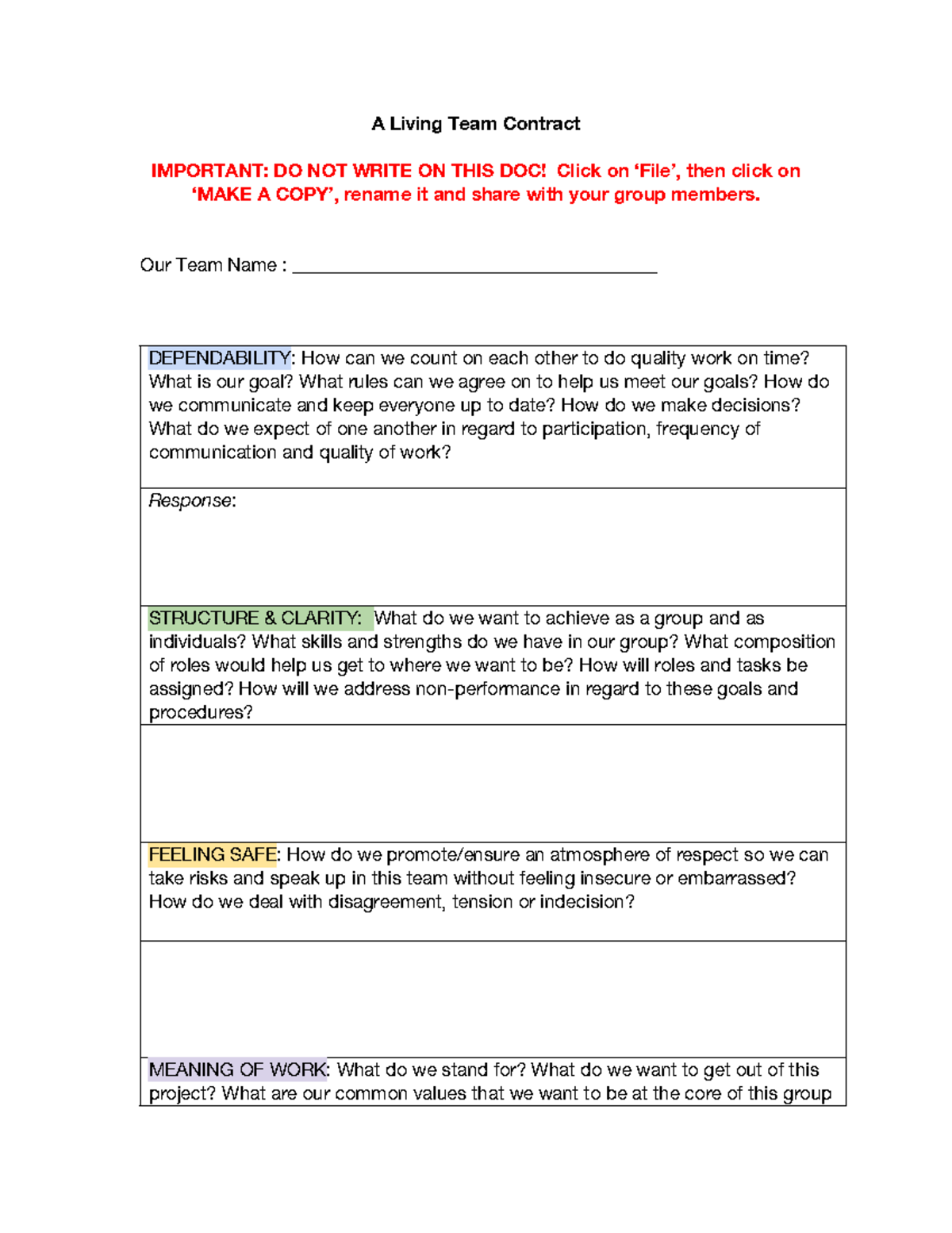 SOCI 3001 Team Contract: Goals, Roles, and Communication Guidelines ...