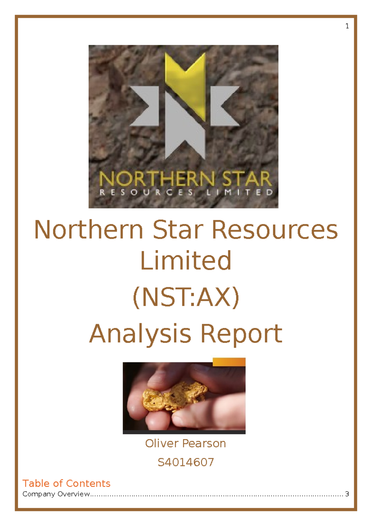 Ollie - Northern Star Resources Limited (NST:AX) Analysis Report Oliver ...