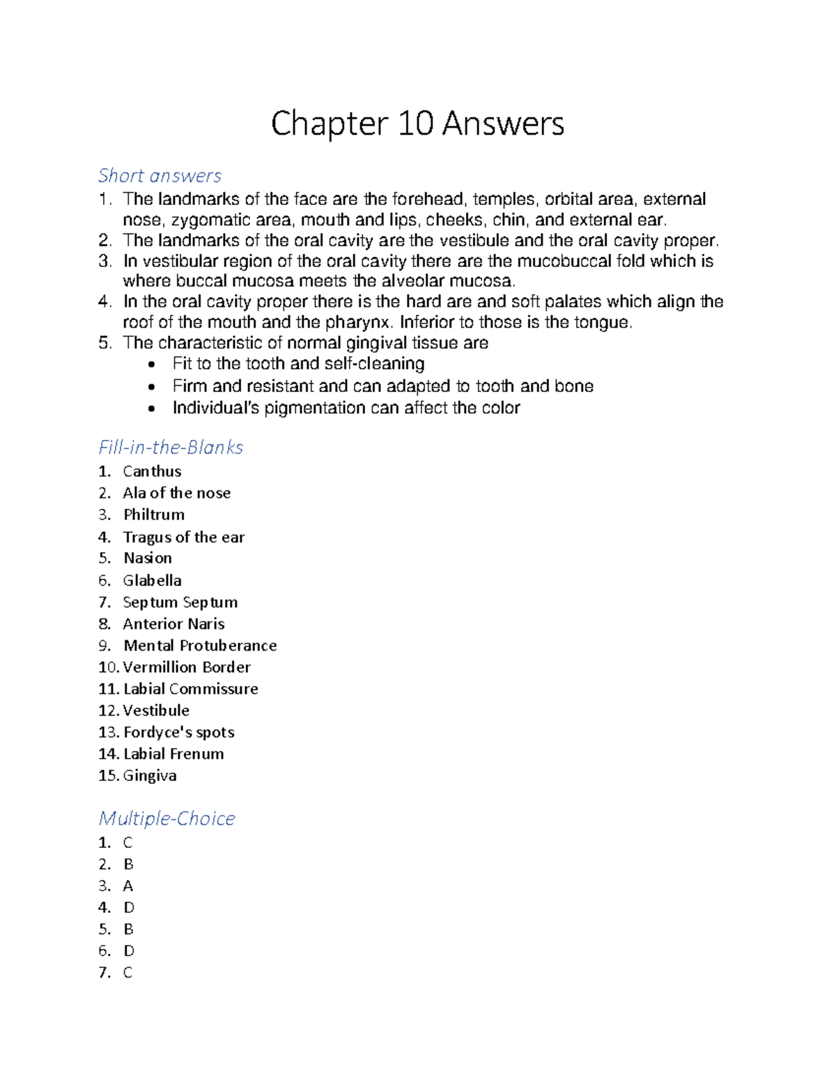 Chapter 10 Week 4 Assignment 1 - Chapter 10 Answers Short answers The ...