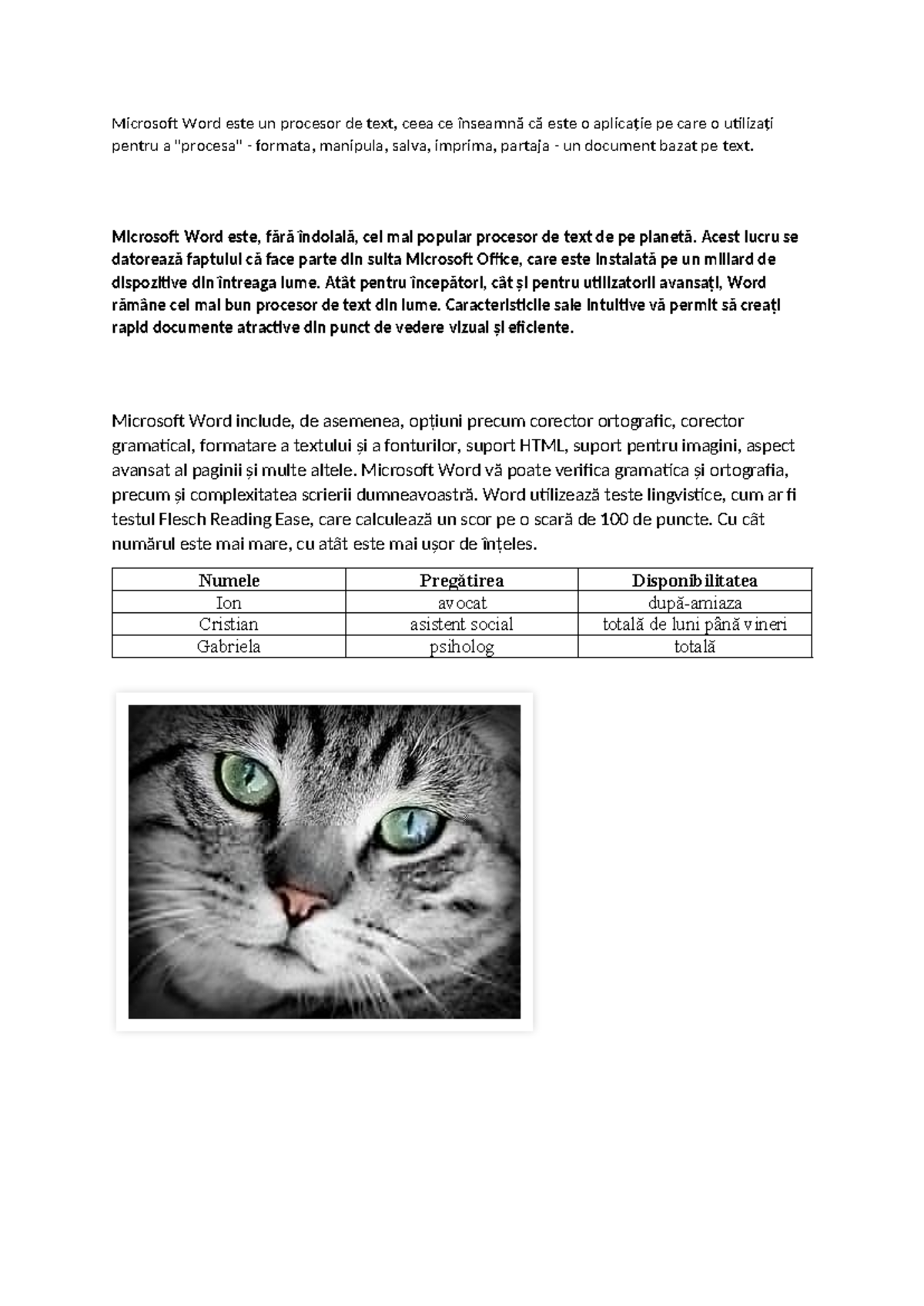 Test 4 - Microsoft Word: Caracteristici și Funcționalități - Studocu