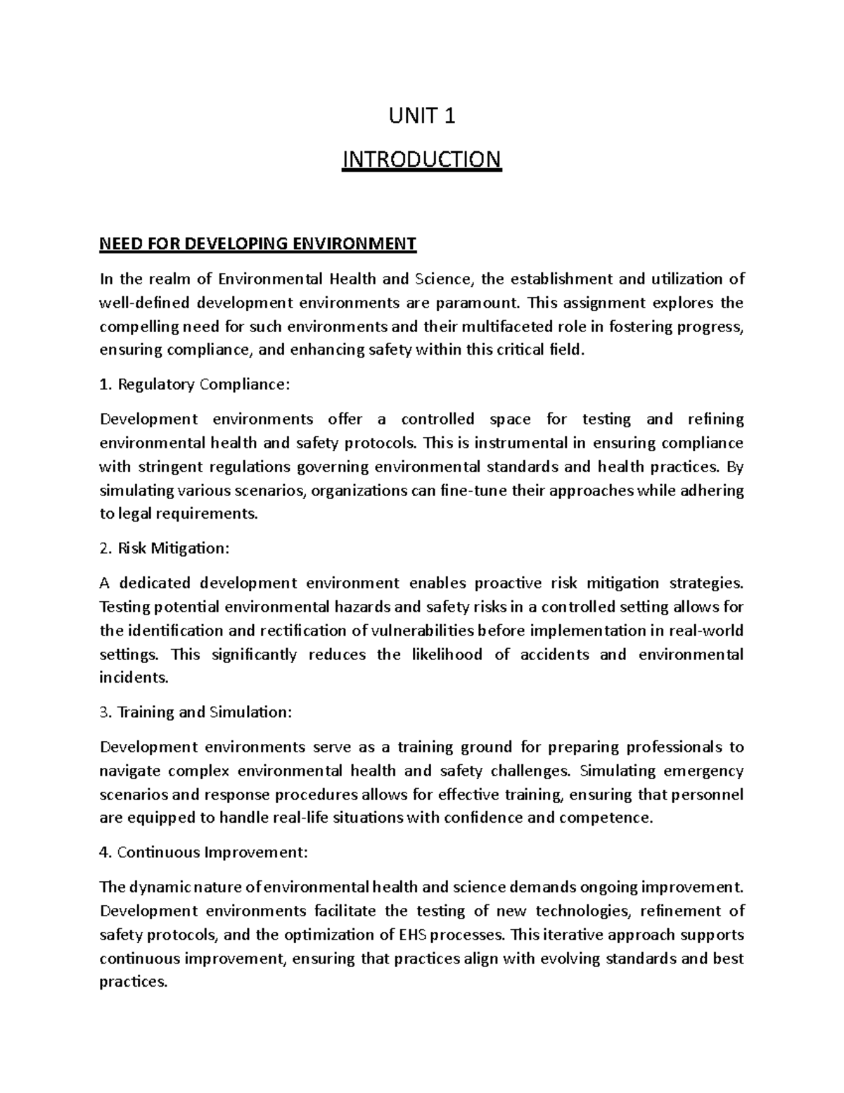 EHS 101 - Lecture Notes on Environmental Health and Safety Concepts ...