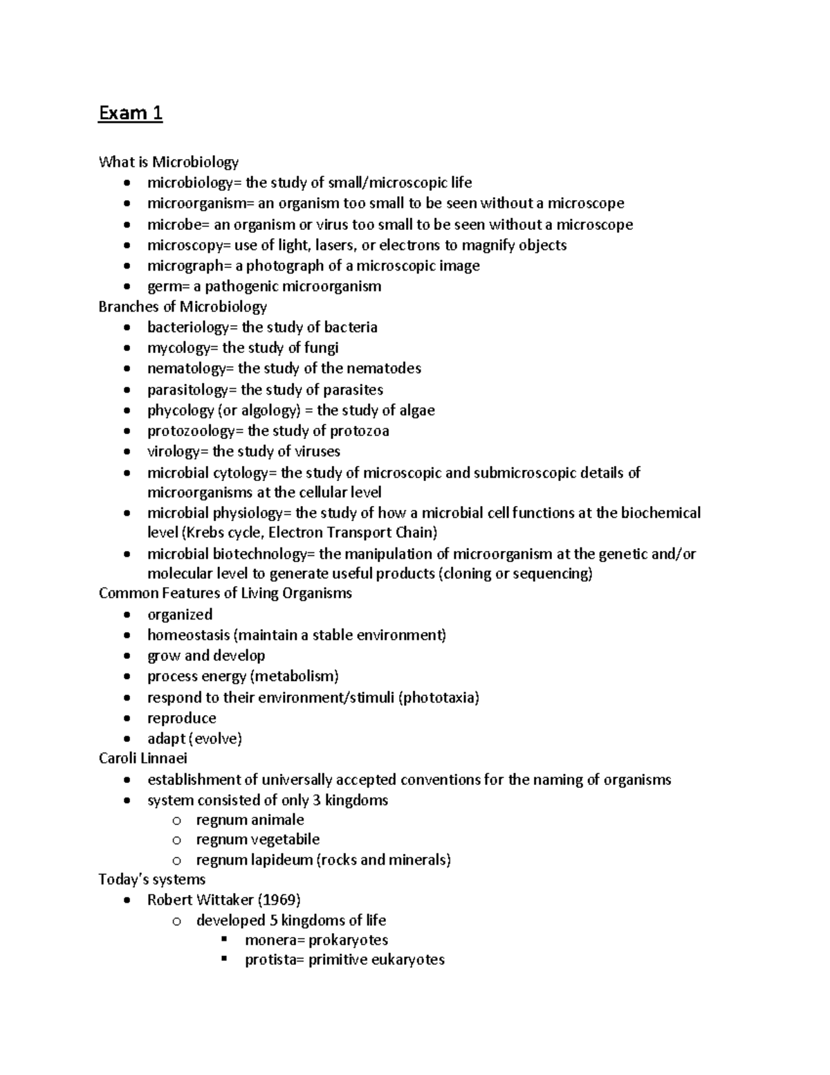 Microbial Biochemistry and Cell Function: Exam 1 Study Guide - Studocu