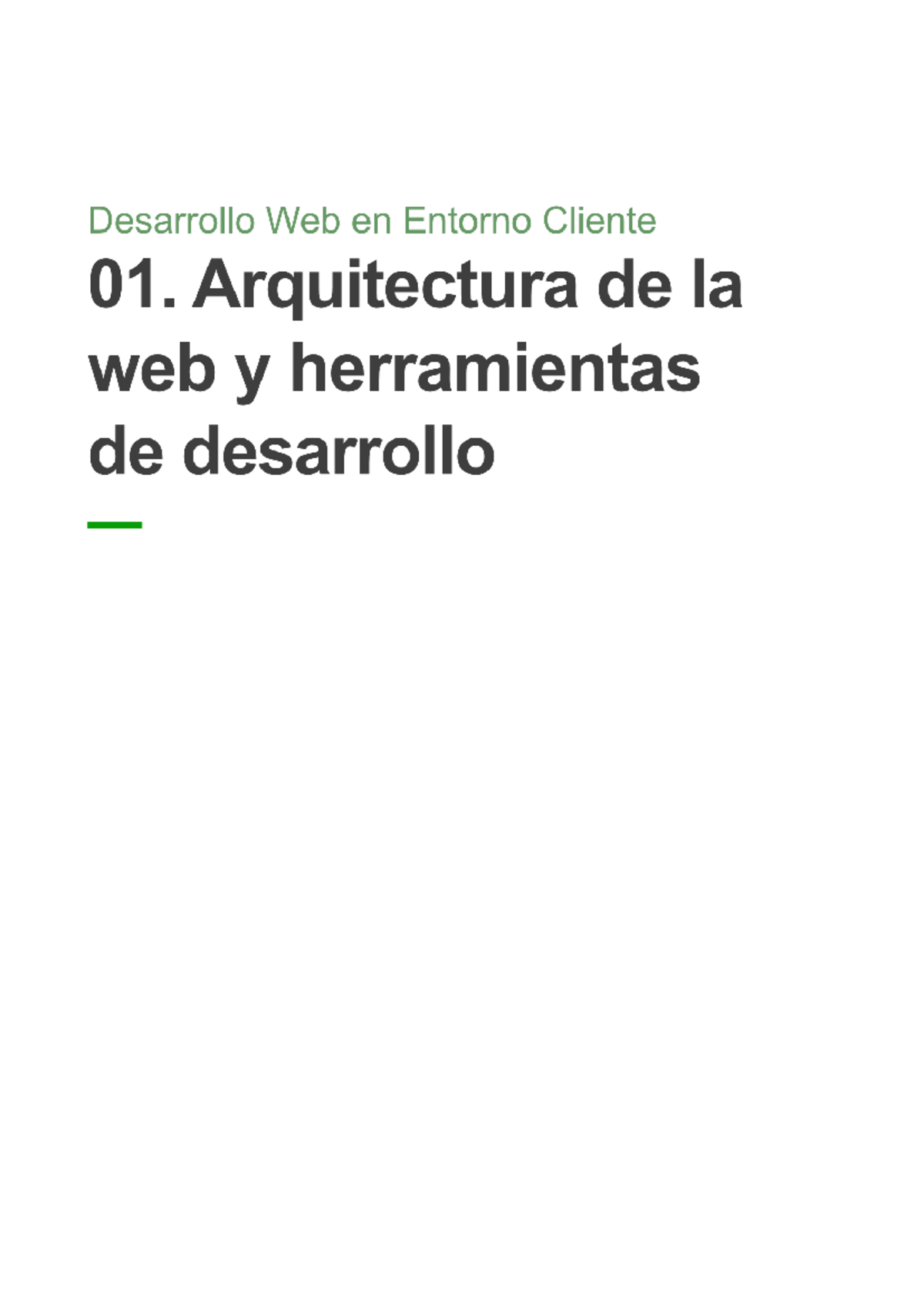 DWEC 01: Arquitectura Web y Herramientas de Desarrollo - Studocu