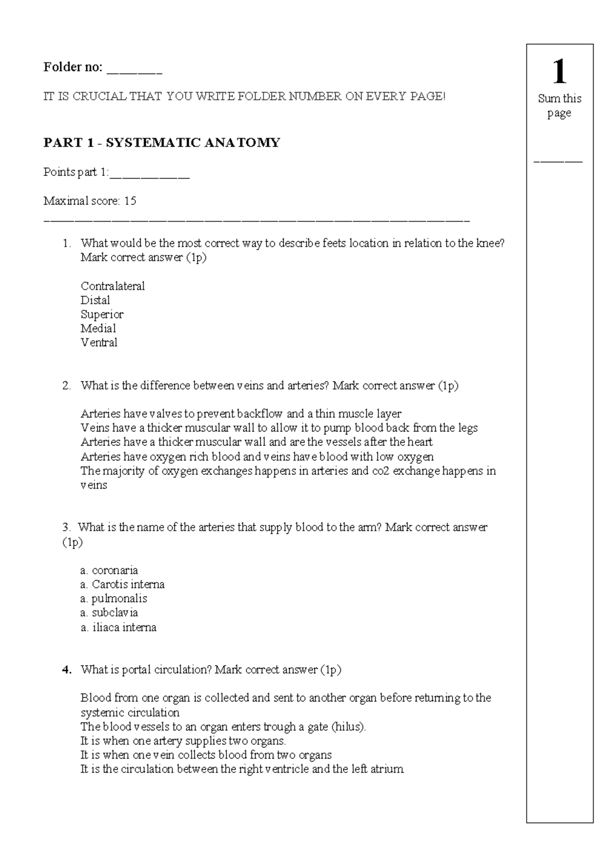 IBS 2022 Final Exam: Systematic Anatomy & Basic Biochemistry - Studocu